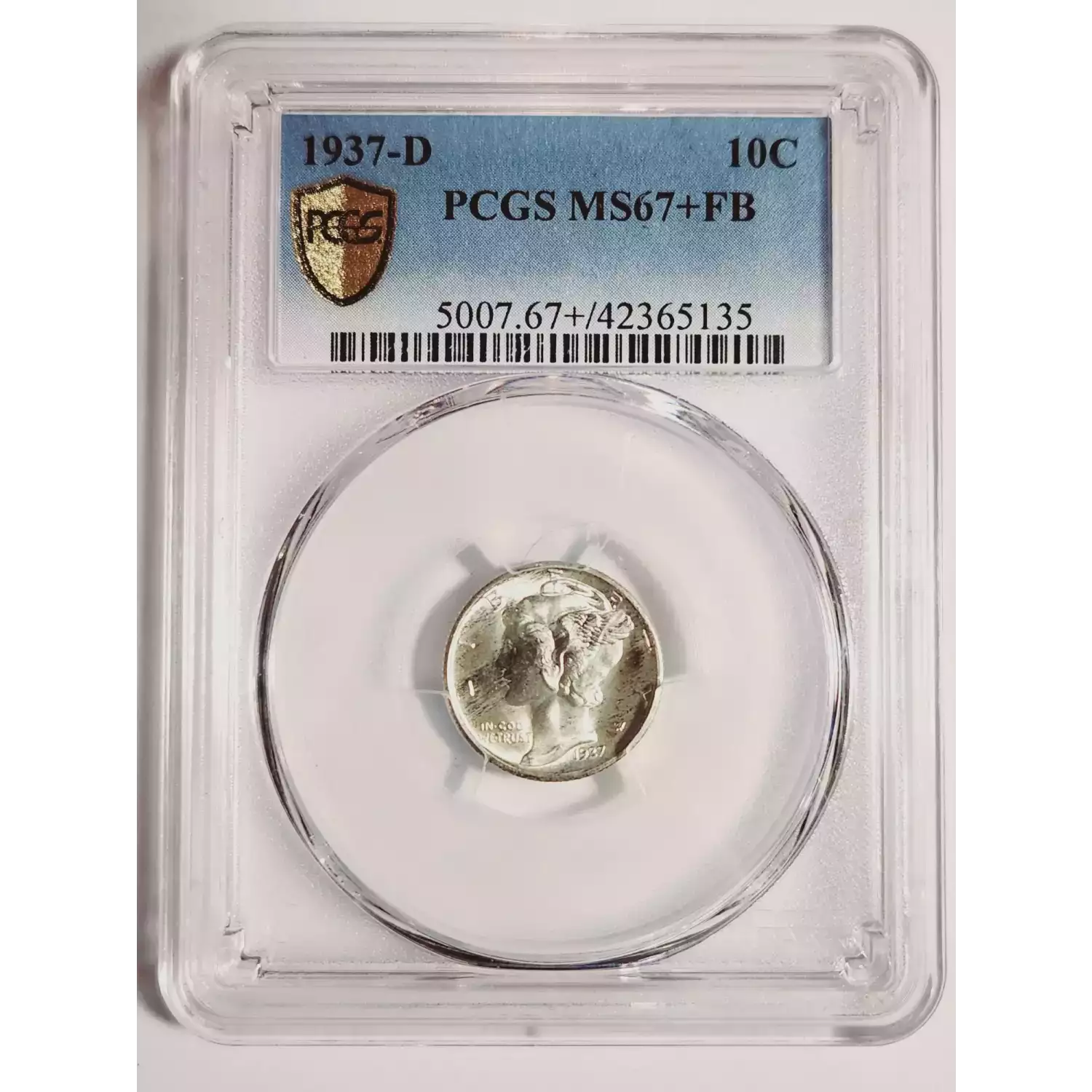 1937-D Mercury Dime PCGS MS-67+ FB - Bob Paul Rare Coins