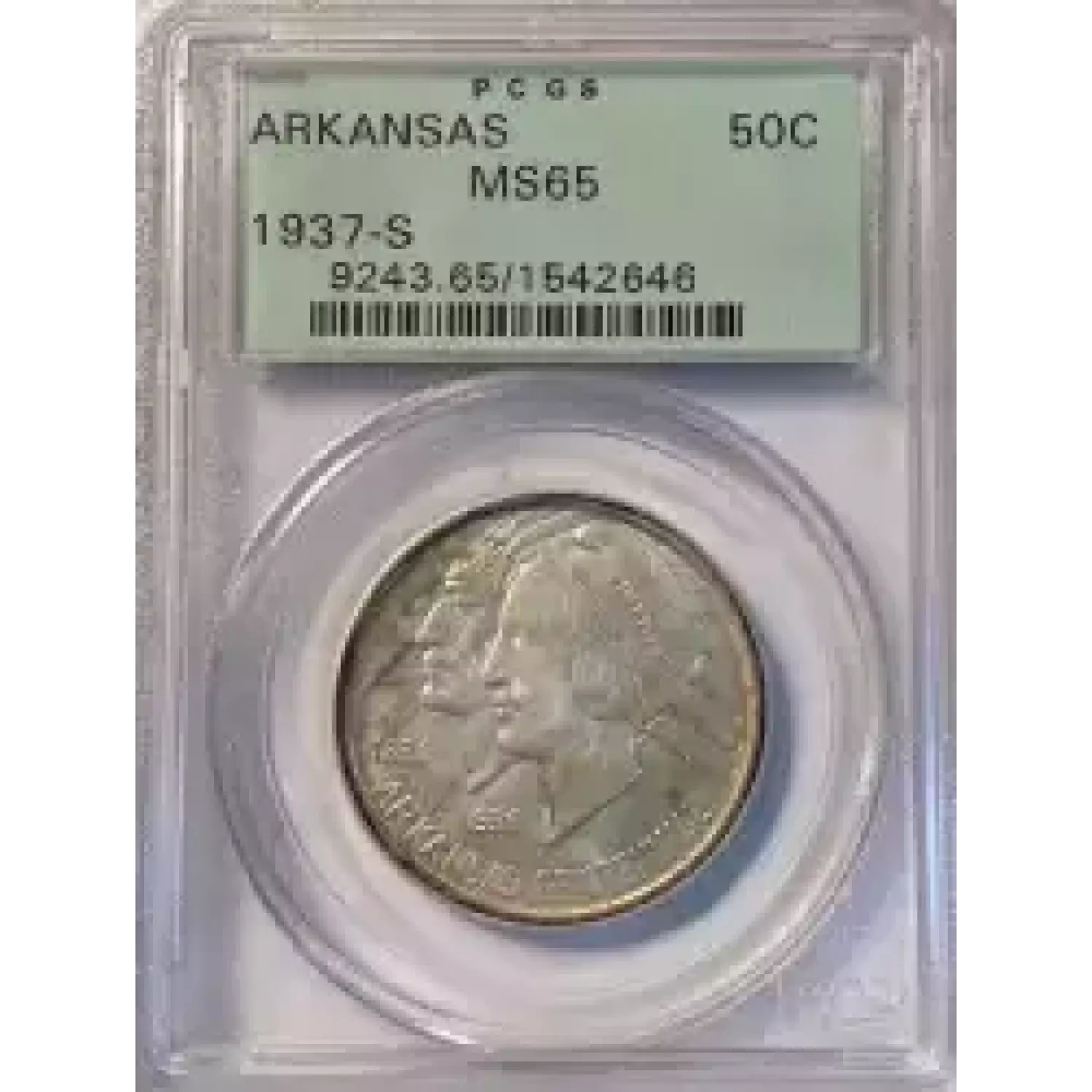 1937-S Classic Commemorative Arkansas Centennial PCGS MS-65 Arkansas ...