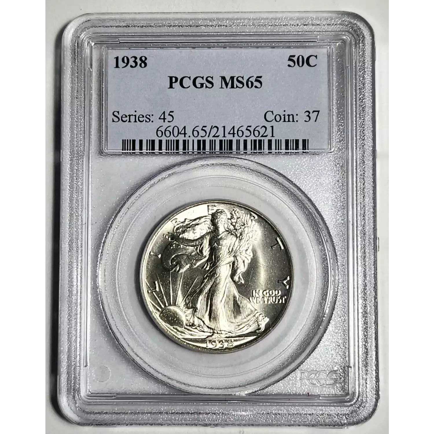 1938 Walking Liberty Half Dollar PCGS MS-65 - WHITE - Bob Paul Rare Coins