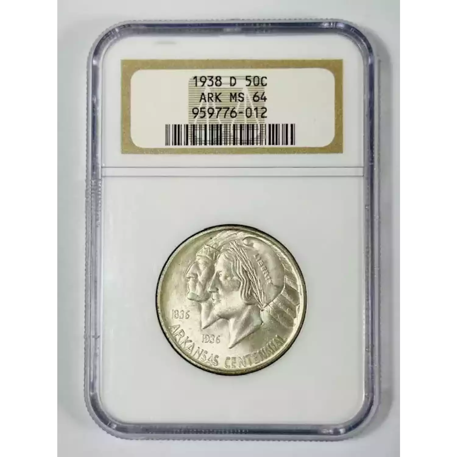 1938-D Classic Commemorative Arkansas Centennial NGC MS-64 ARKANSAS ...
