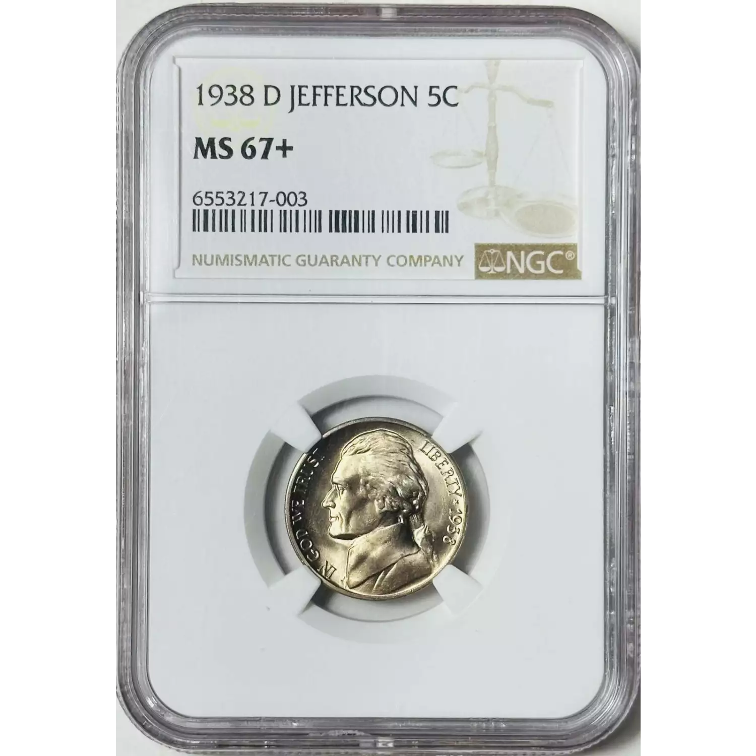 1938-D Nickel Jefferson NGC MS-67+ D - Bob Paul Rare Coins