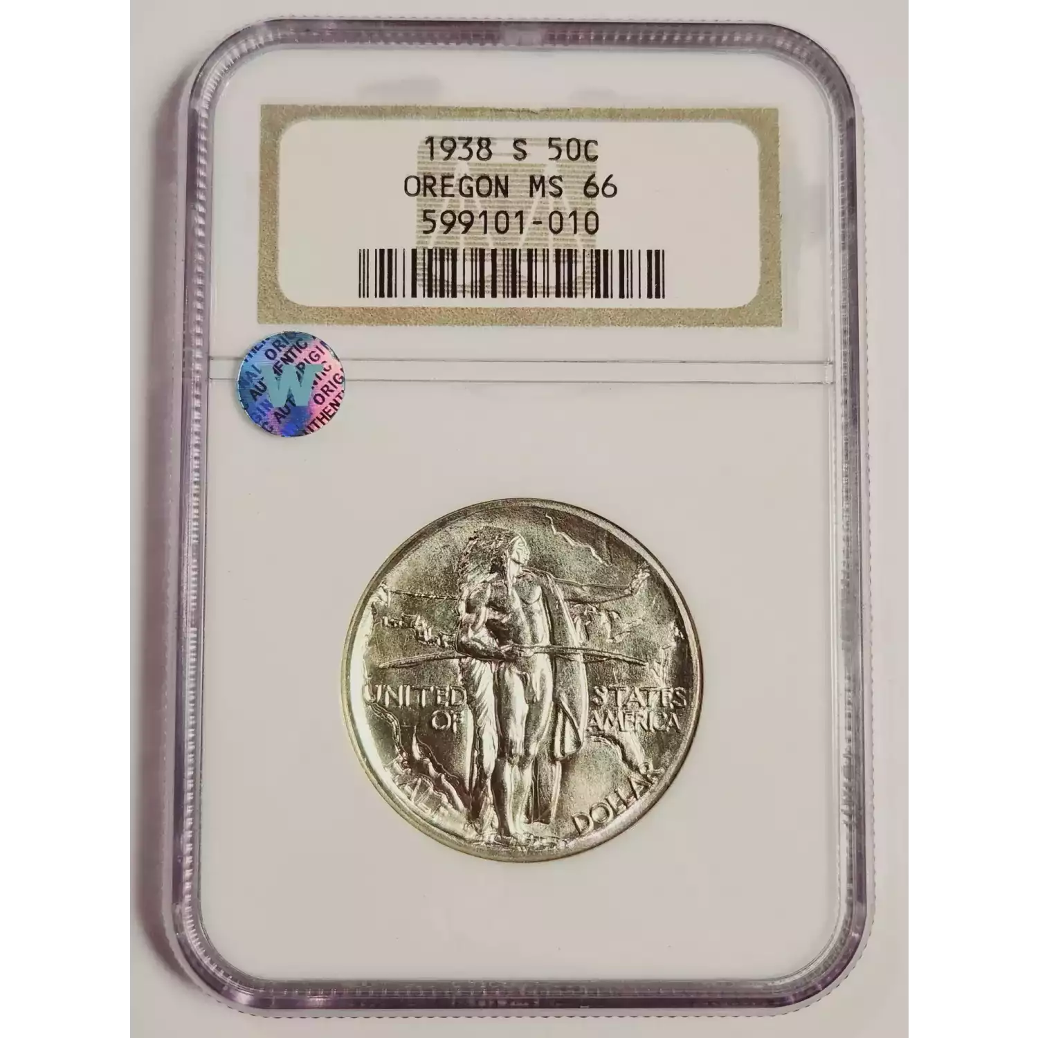 1938-S Classic Commemorative Oregon Trail Memorial NGC MS-66 OREGON TRAIL Sight White - Bob Paul ...