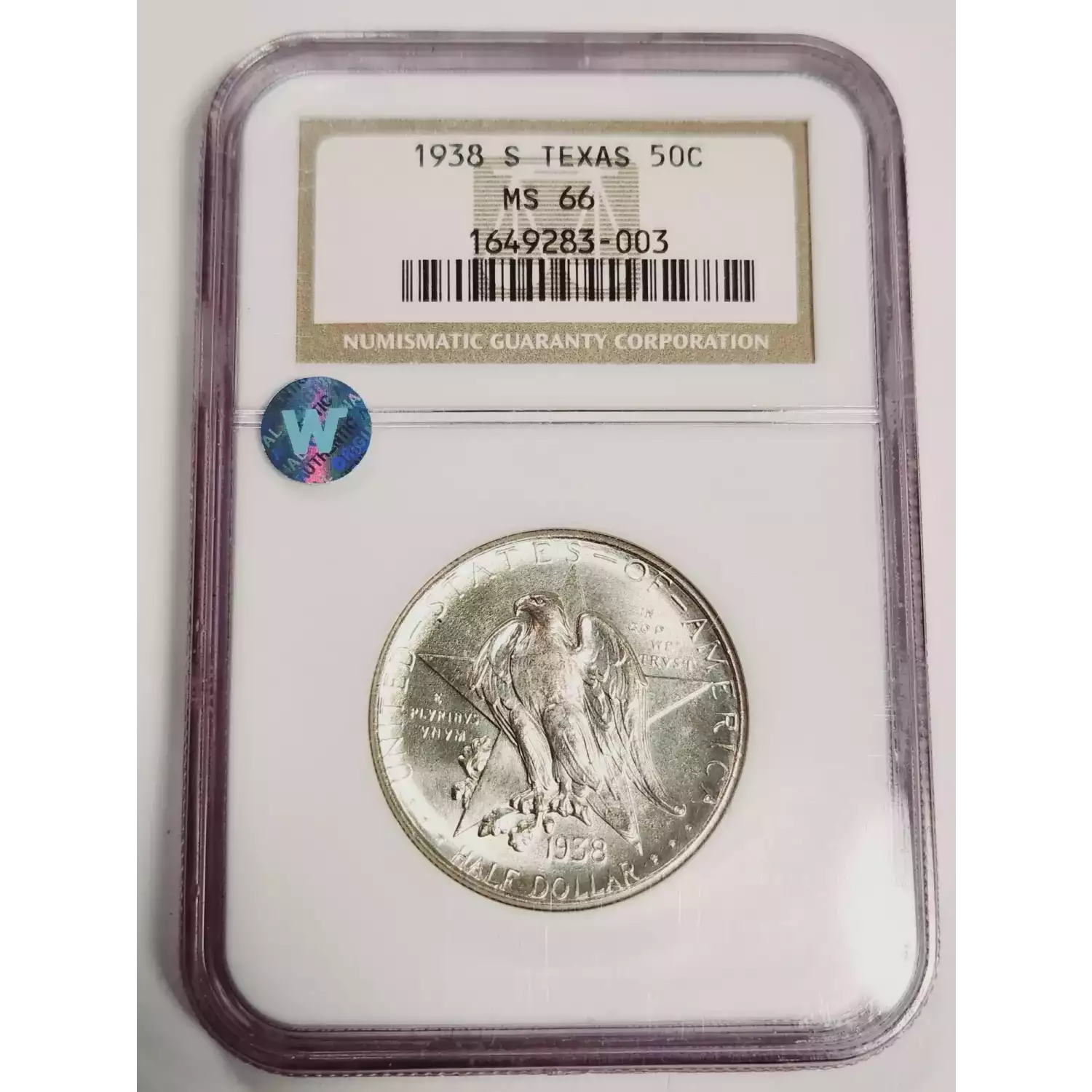 1938-S Classic Commemorative Texas Independence Centennial NGC MS-66 ...