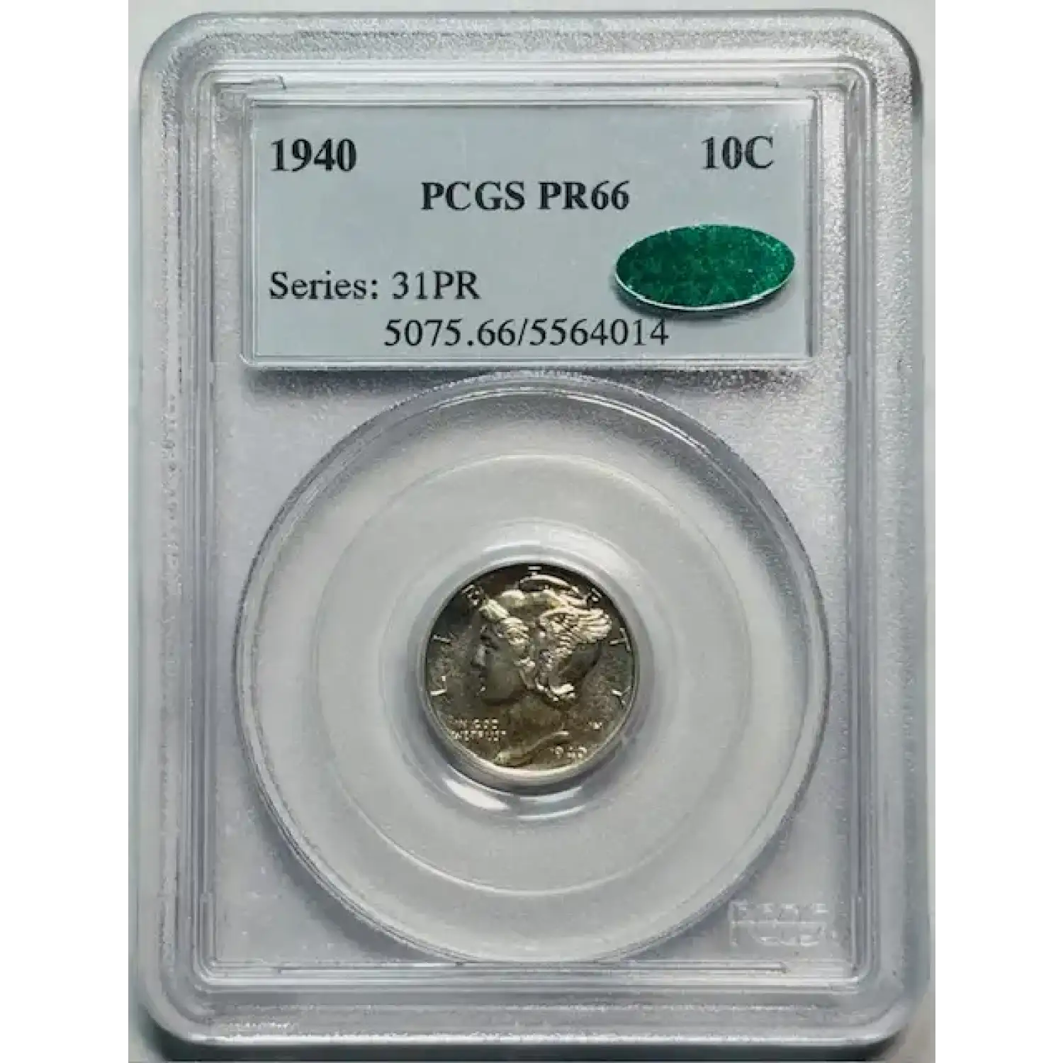1940 Mercury Dime PCGS PR-66 CAC - Bob Paul Rare Coins