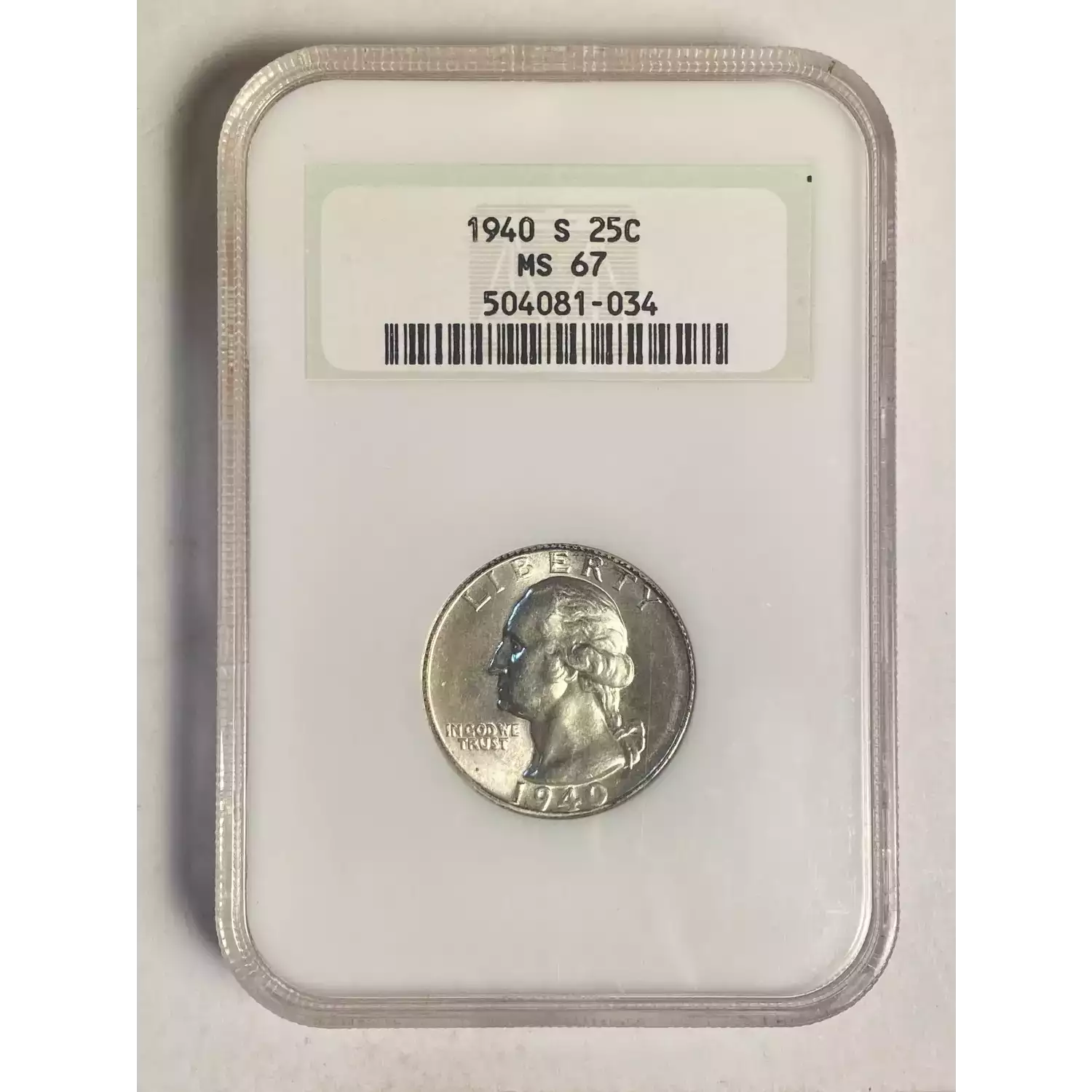 1940-S Washington Quarter NGC MS-67 - Bob Paul Rare Coins