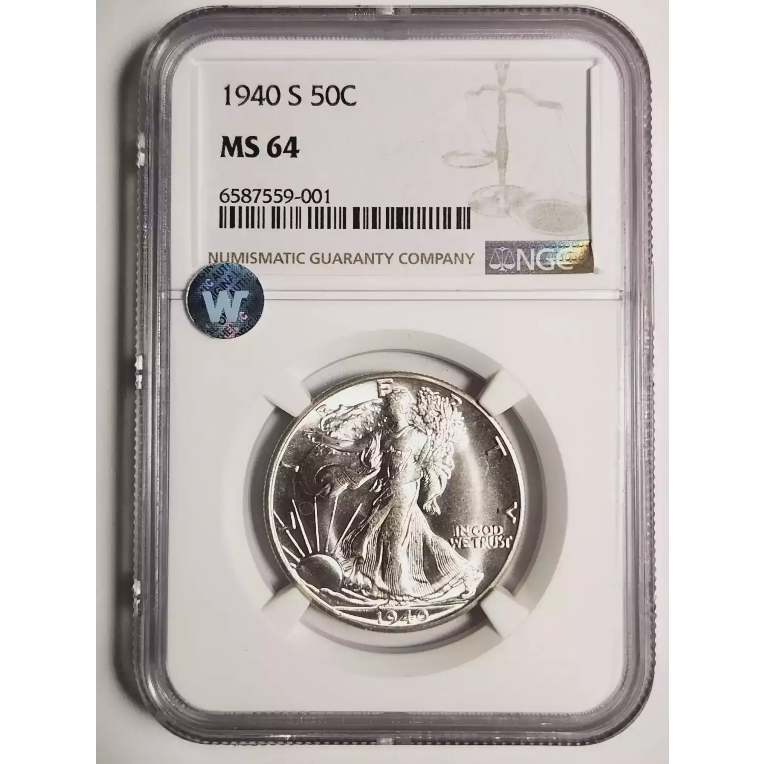 1940-S Walking Liberty Half Dollar NGC MS-64 Sight White - Bob Paul Rare Coins