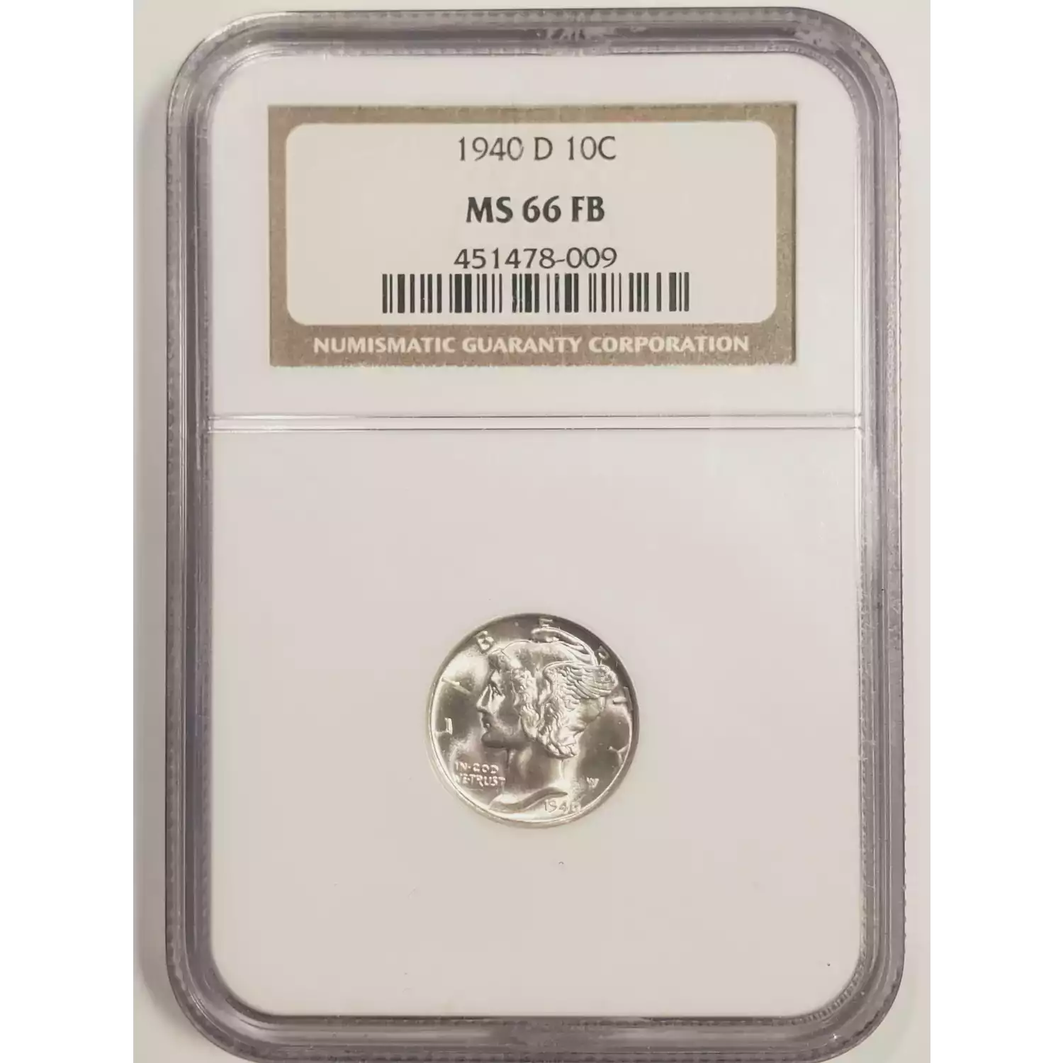 1940-D Mercury Dime NGC MS-66 FB - Bob Paul Rare Coins