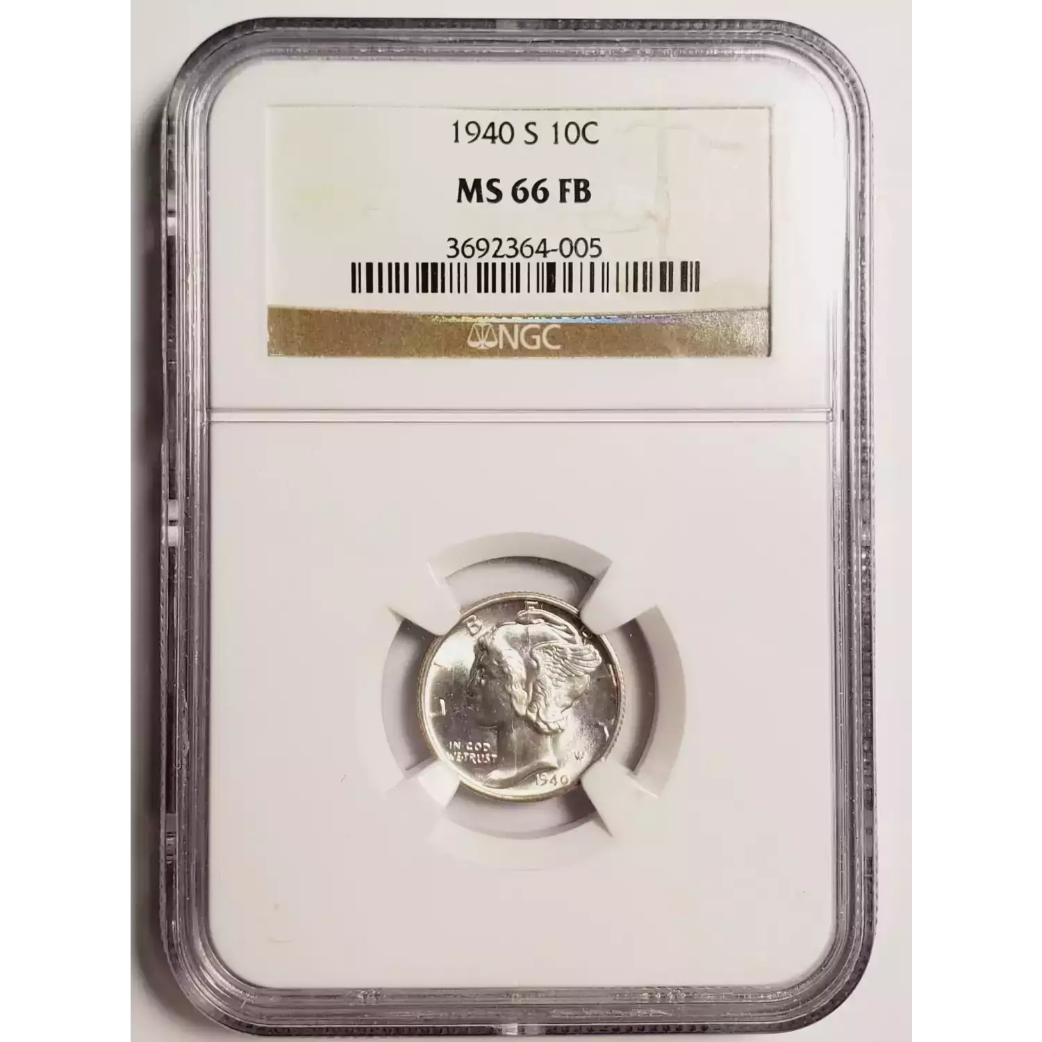 1940-S Mercury Dime NGC MS-66 FB - Bob Paul Rare Coins