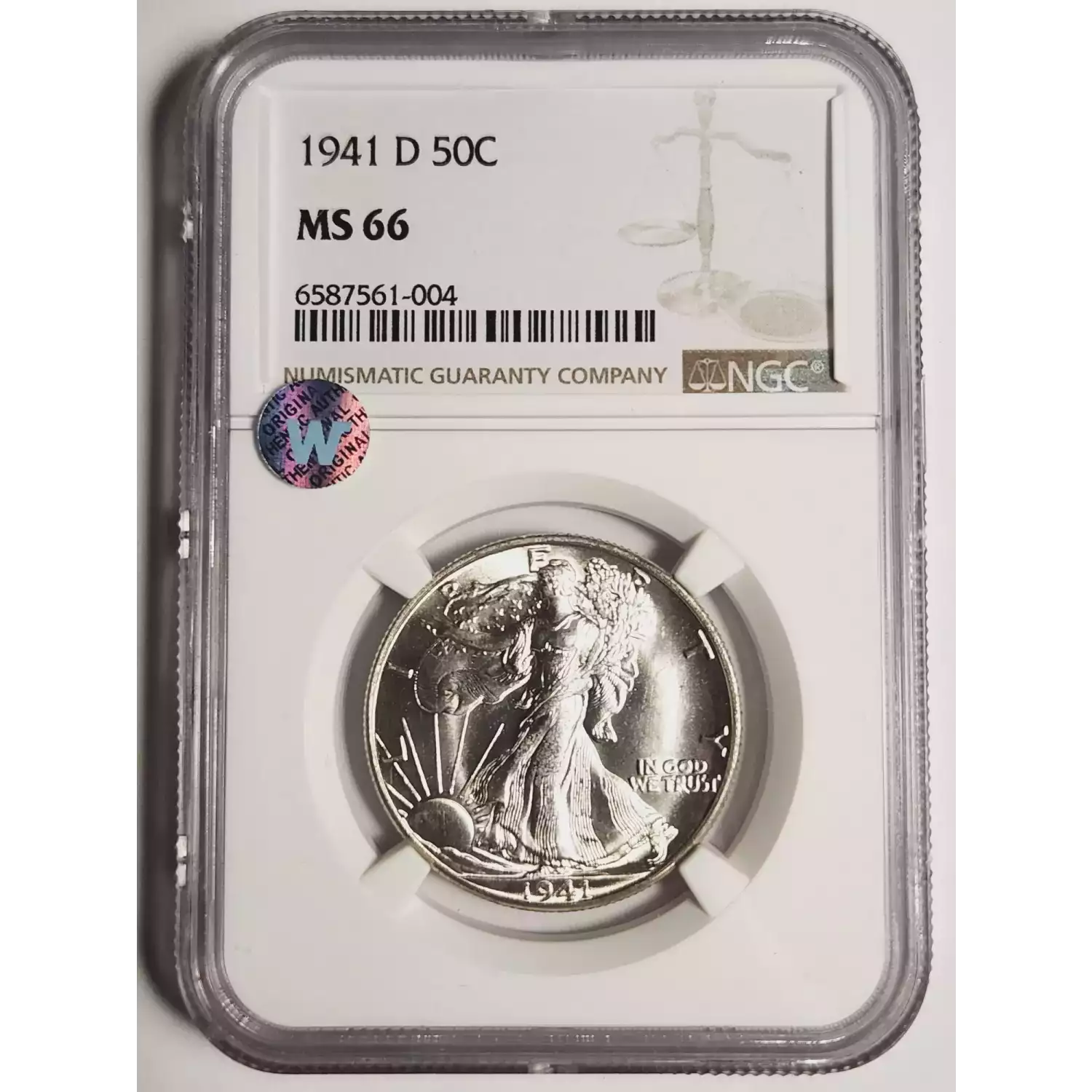 1941-D Walking Liberty Half Dollar NGC MS-66 Sight White - Bob Paul Rare Coins