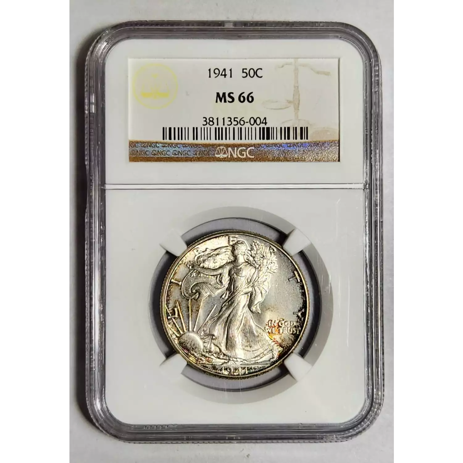 1941 Walking Liberty Half Dollar NGC MS-66 - ORIGINAL COLORS - Bob Paul Rare Coins