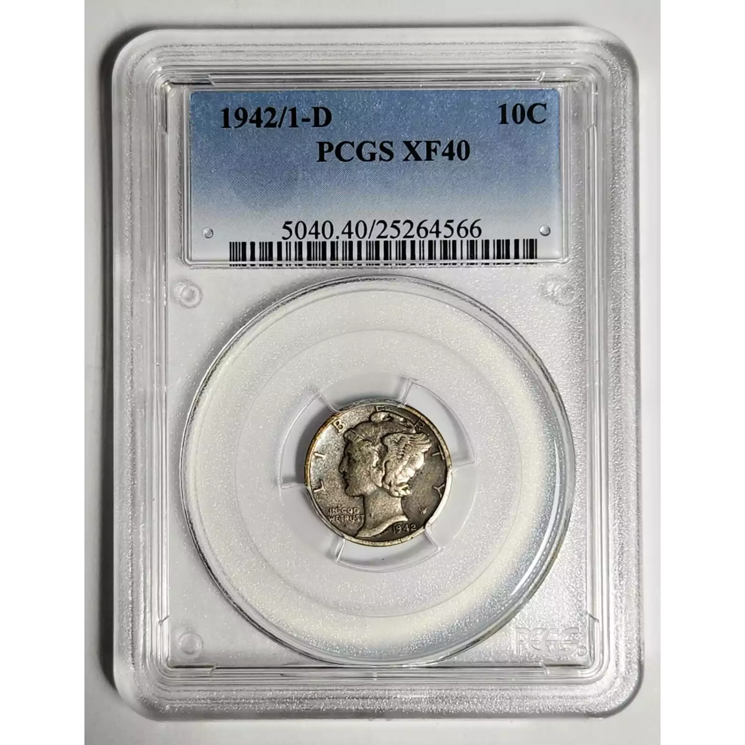 1942/1-D Mercury Dime PCGS XF-40 - Bob Paul Rare Coins