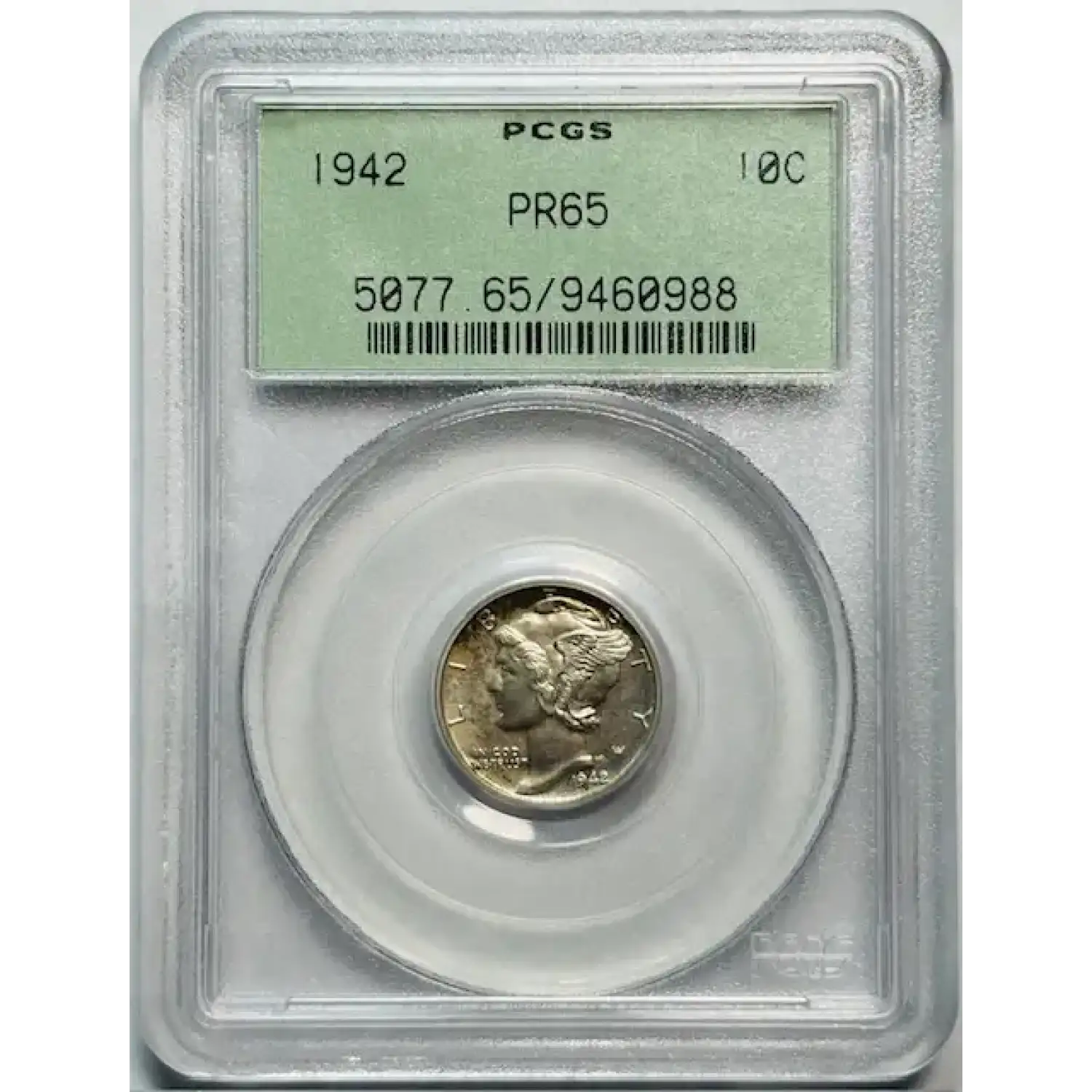 1942 Mercury Dime PCGS PR-65 Old Green Holder - Bob Paul Rare Coins