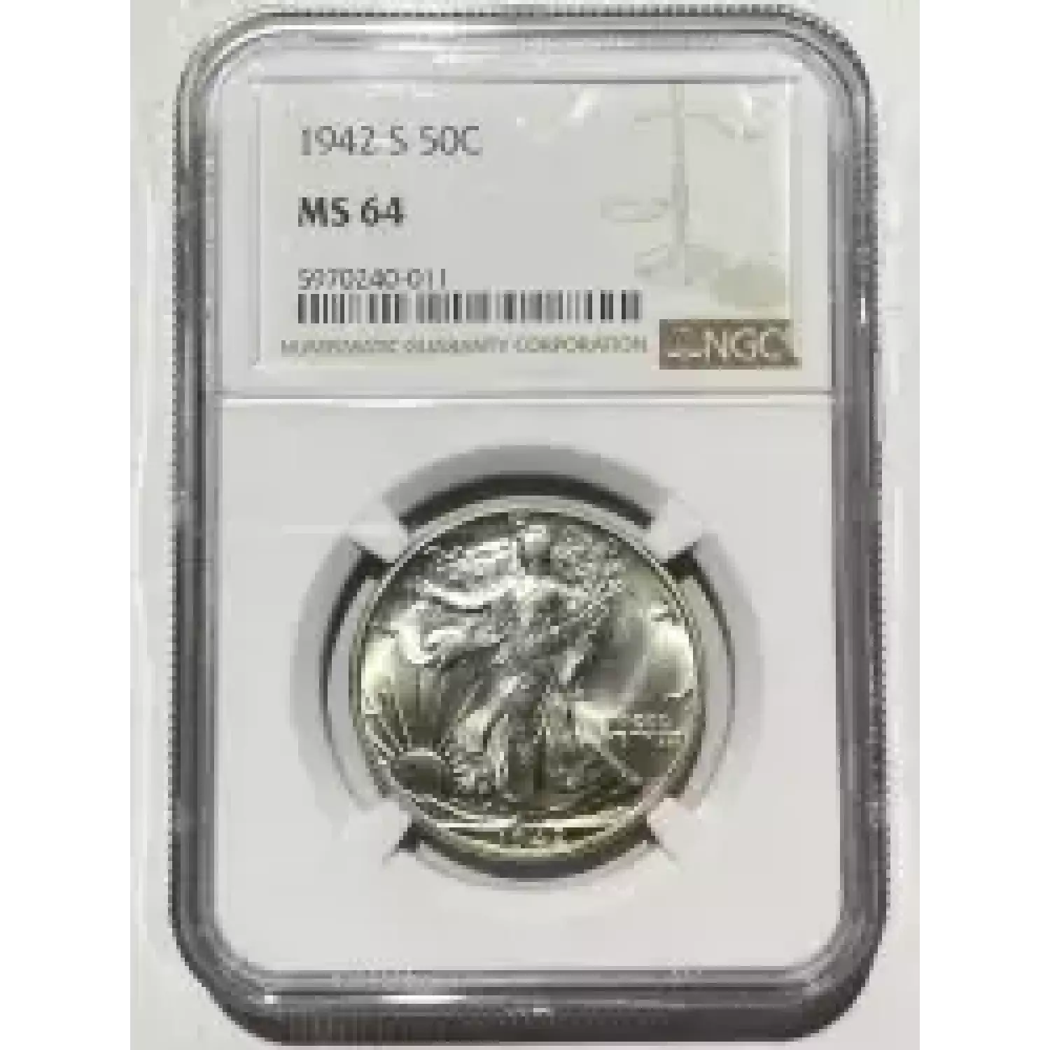1942-S Walking Liberty Half Dollar NGC MS-64 - Bob Paul Rare Coins