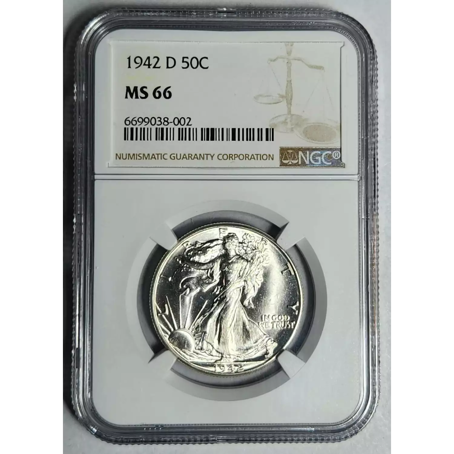 1942-D Walking Liberty Half Dollar NGC MS-66 - Bob Paul Rare Coins