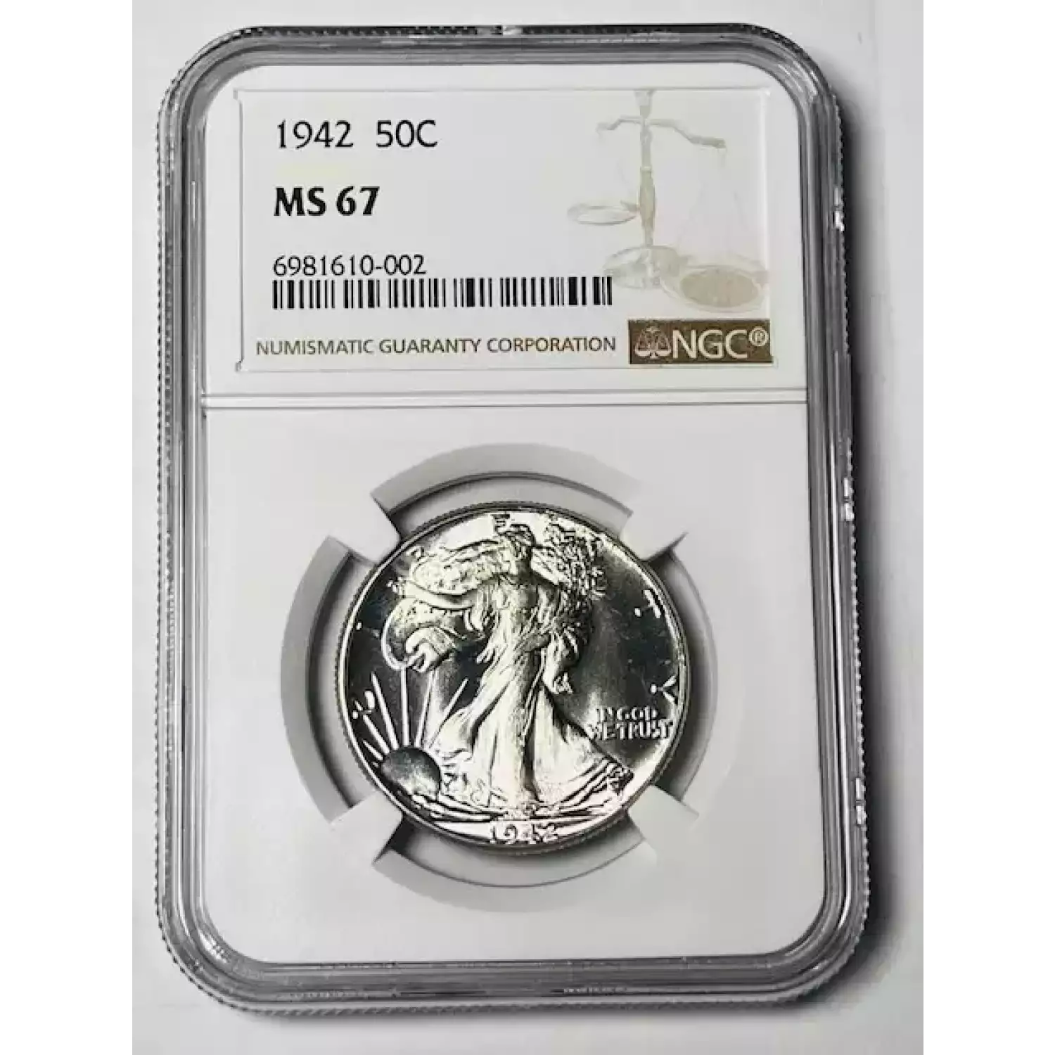 1942 Walking Liberty Half Dollar NGC MS-67 WOW coin! - Bob Paul Rare Coins