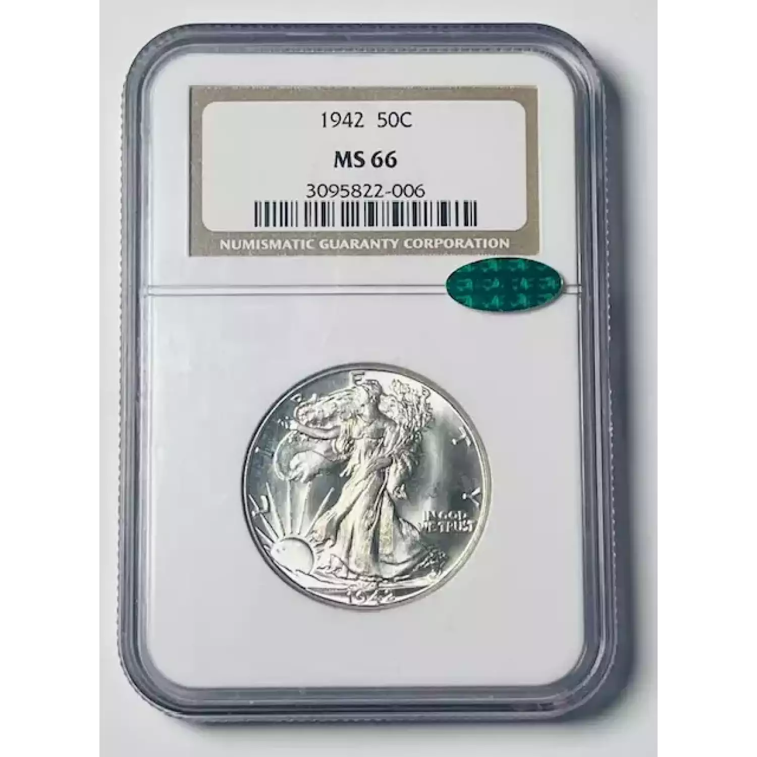 1942 Walking Liberty Half Dollar NGC MS-66 CAC - Bob Paul Rare Coins