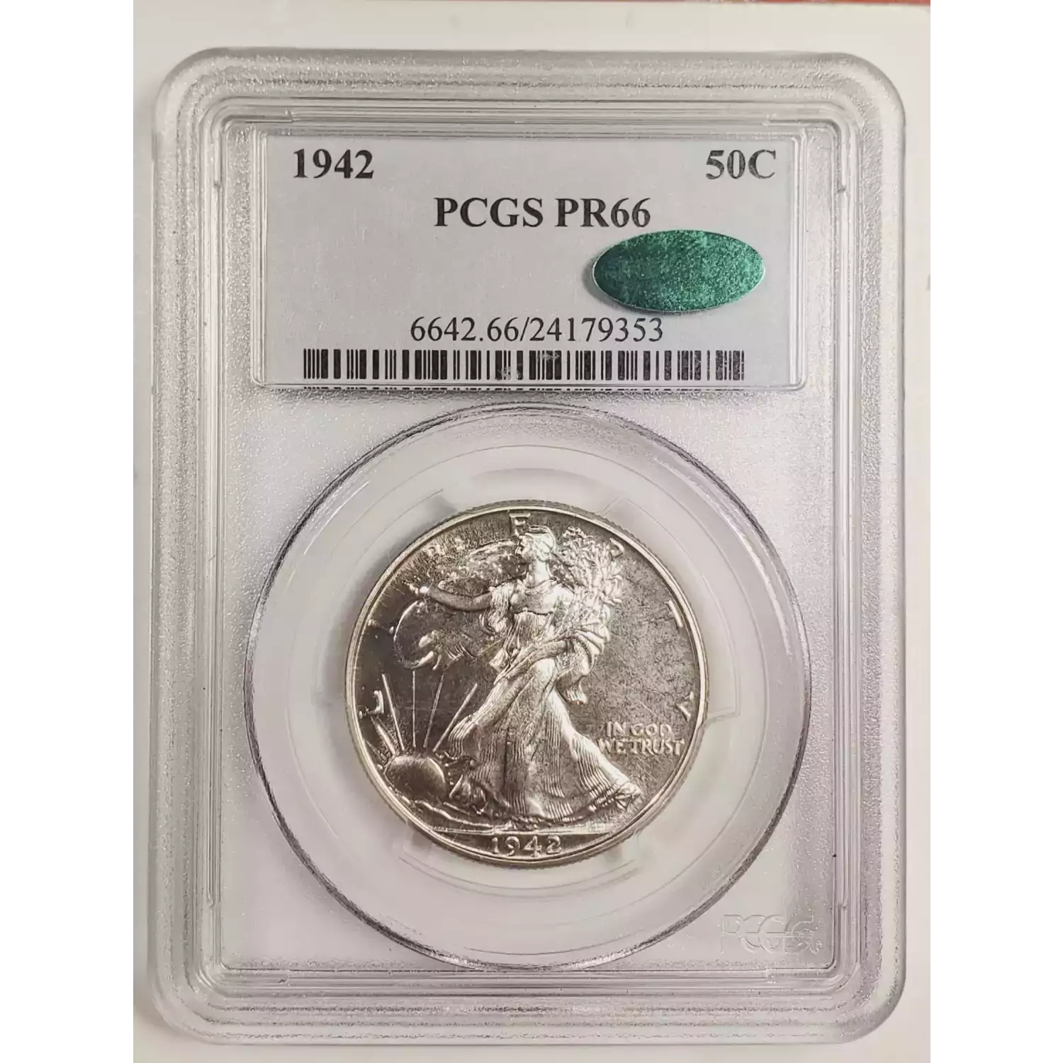 1942 Walking Liberty Half Dollar PCGS PR-66 CAC - Bob Paul Rare Coins