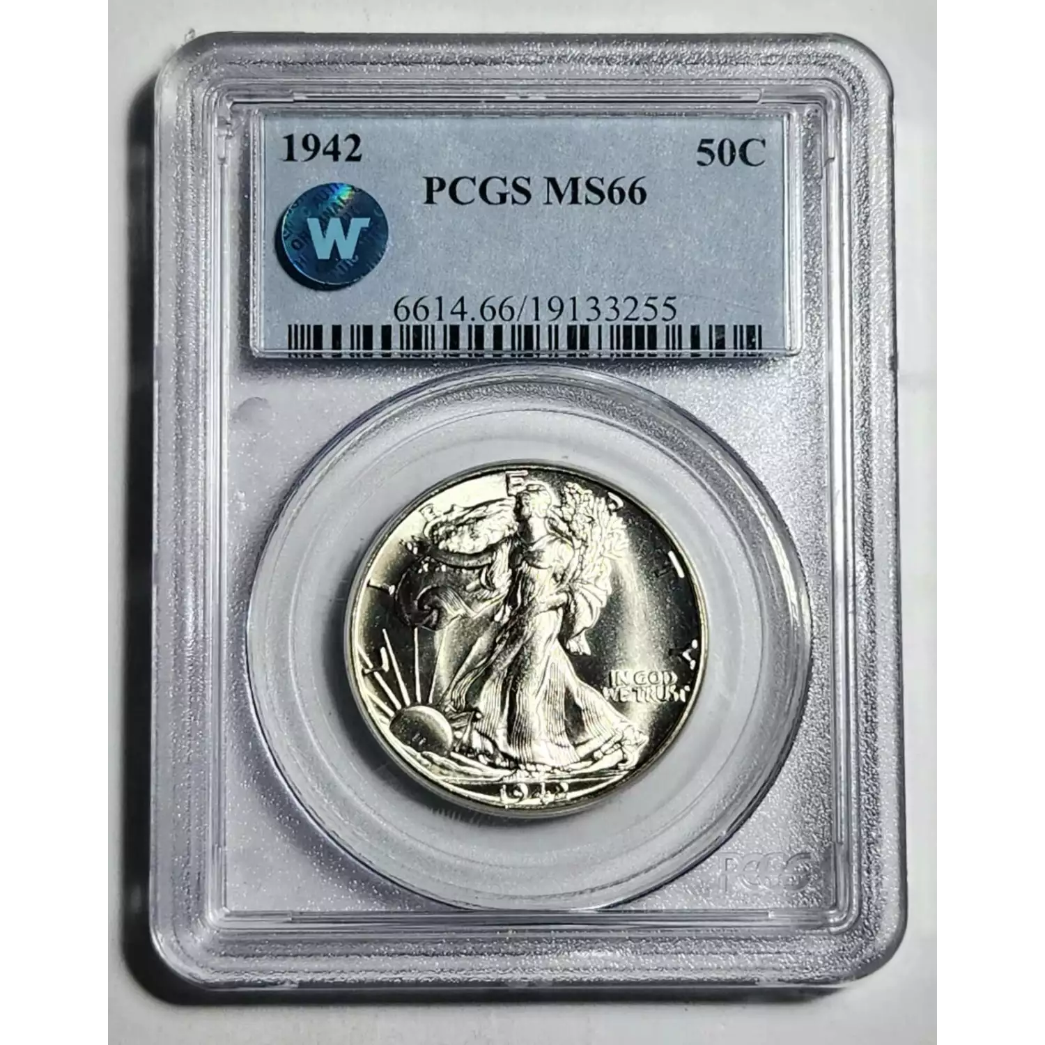 1942 Walking Liberty Half Dollar PCGS MS-66 Sight White - Bob Paul Rare ...