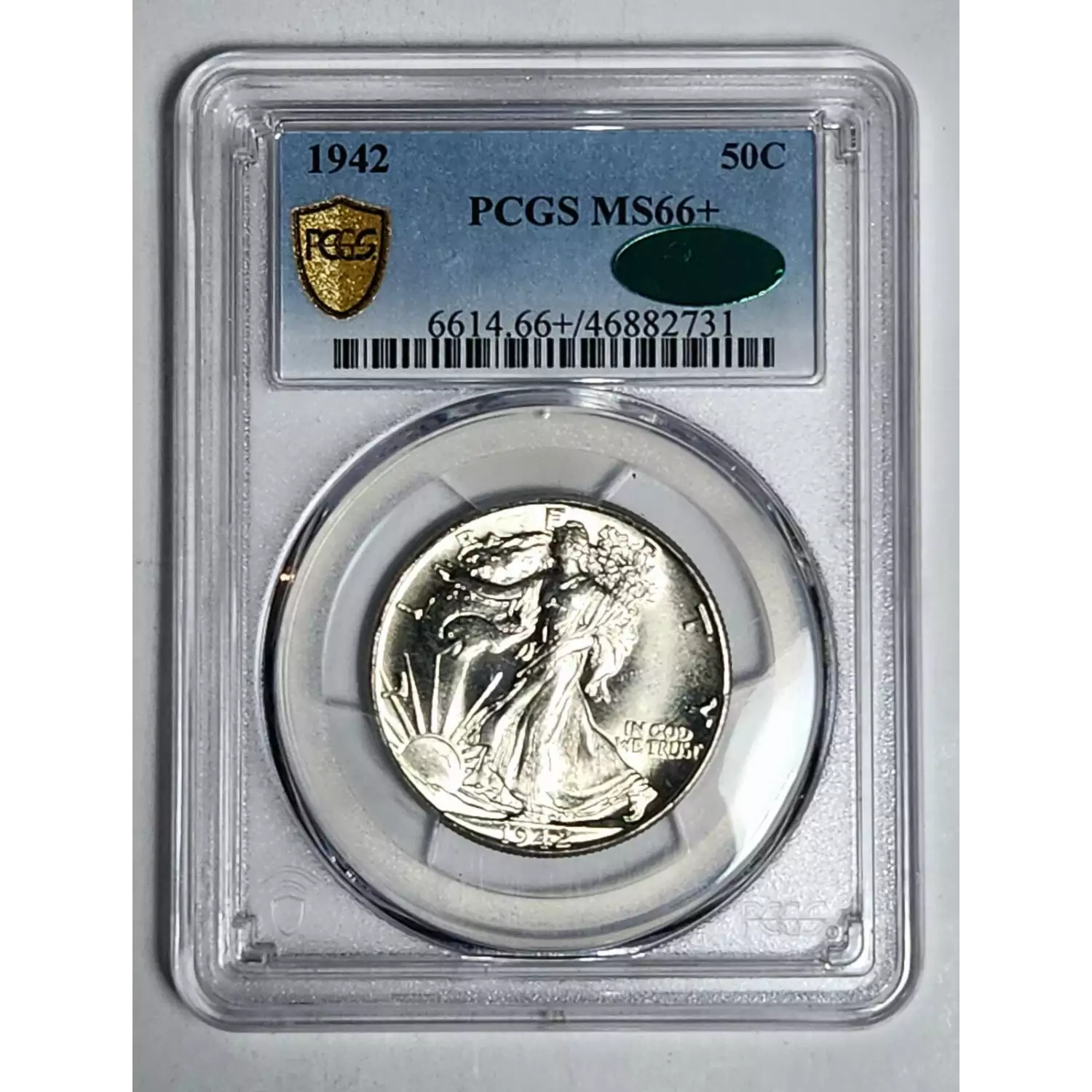 1942 Walking Liberty Half Dollar PCGS MS-66+ CAC - Bob Paul Rare Coins