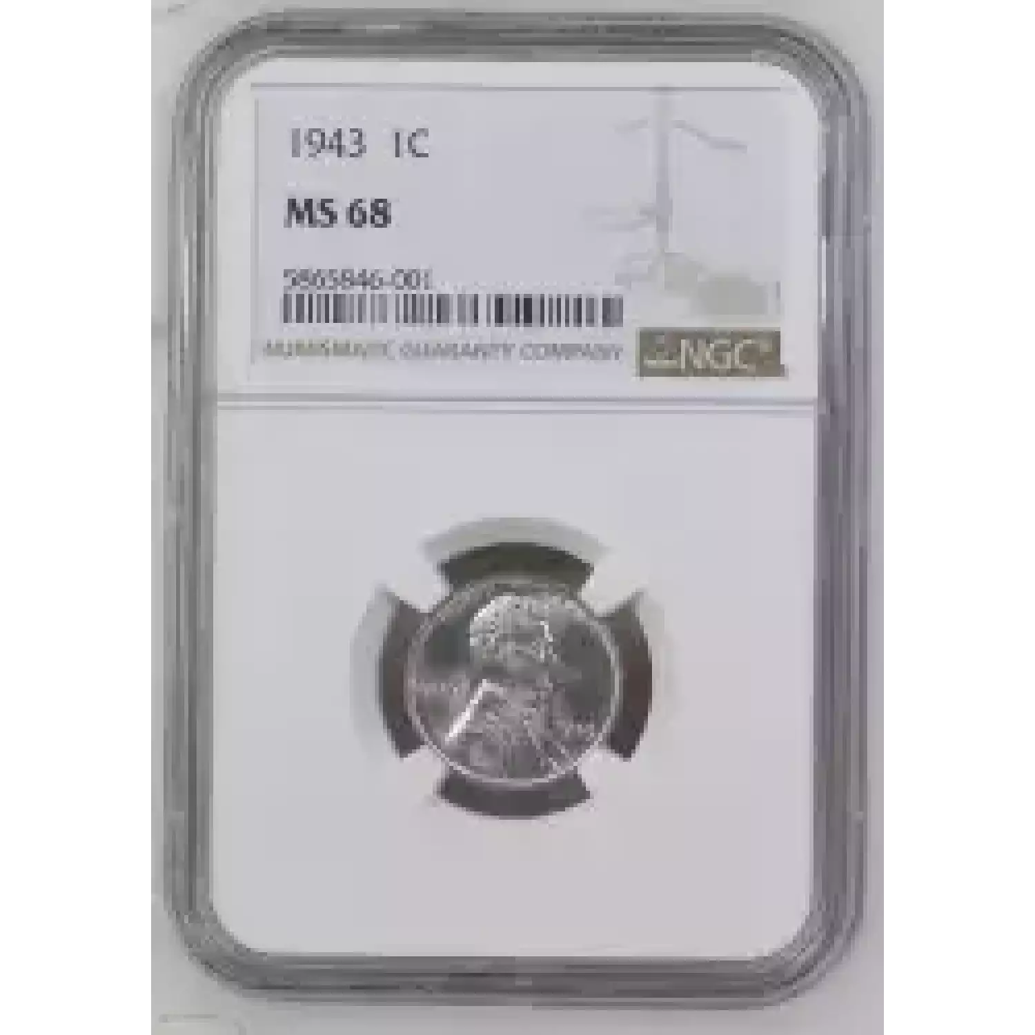 1943 Small Cents Lincoln, Wheat Ears Reverse NGC MS-68 - Bob Paul Rare ...
