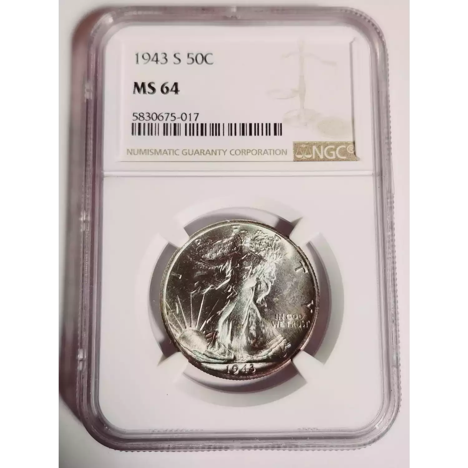 1943-S Walking Liberty Half Dollar NGC MS-64 ORIGINAL - Bob Paul Rare Coins
