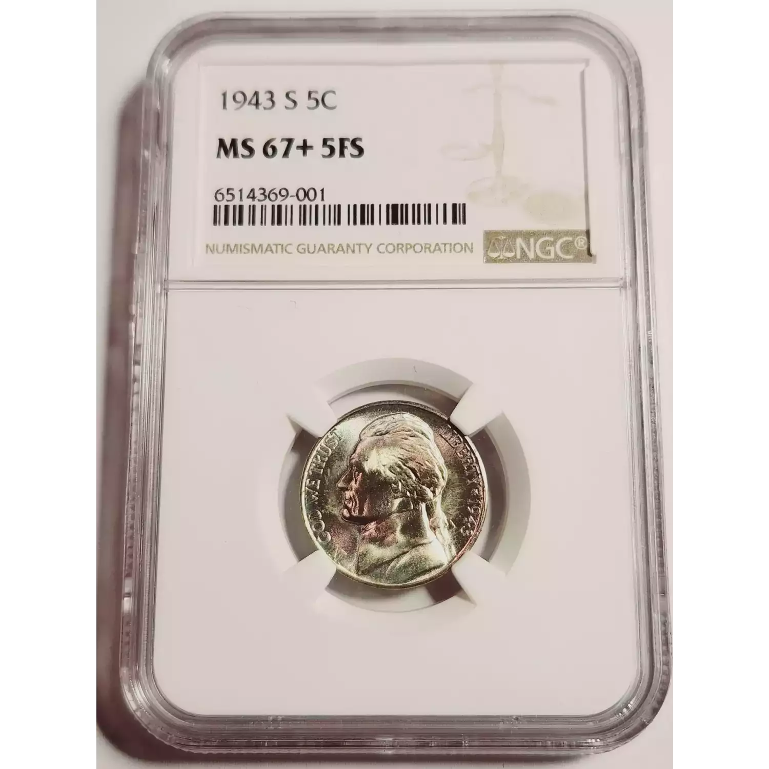 1943-S Nickel Jefferson NGC MS-67+ 5FS - Bob Paul Rare Coins