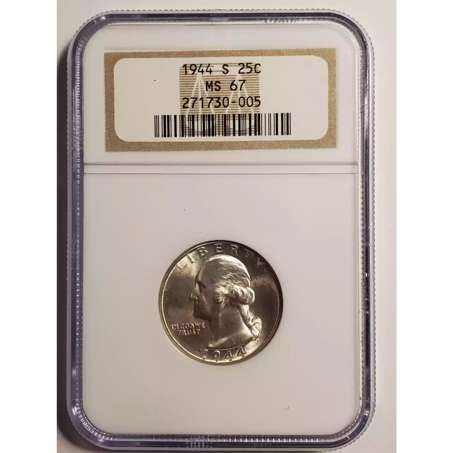 1944-S Washington Quarter NGC MS-67 - Bob Paul Rare Coins