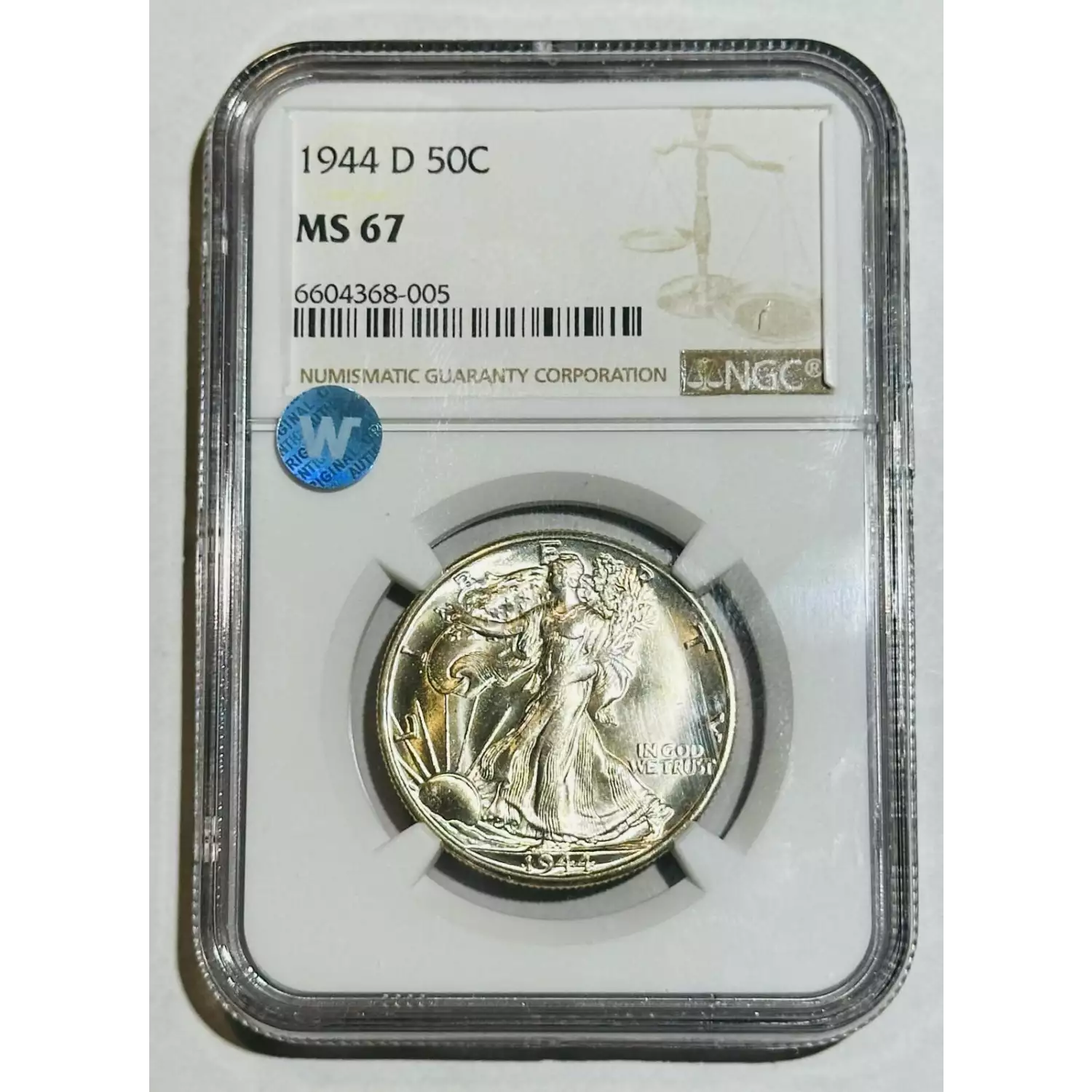 1944-D Walking Liberty Half Dollar NGC MS-67 Sight White - Bob Paul Rare Coins