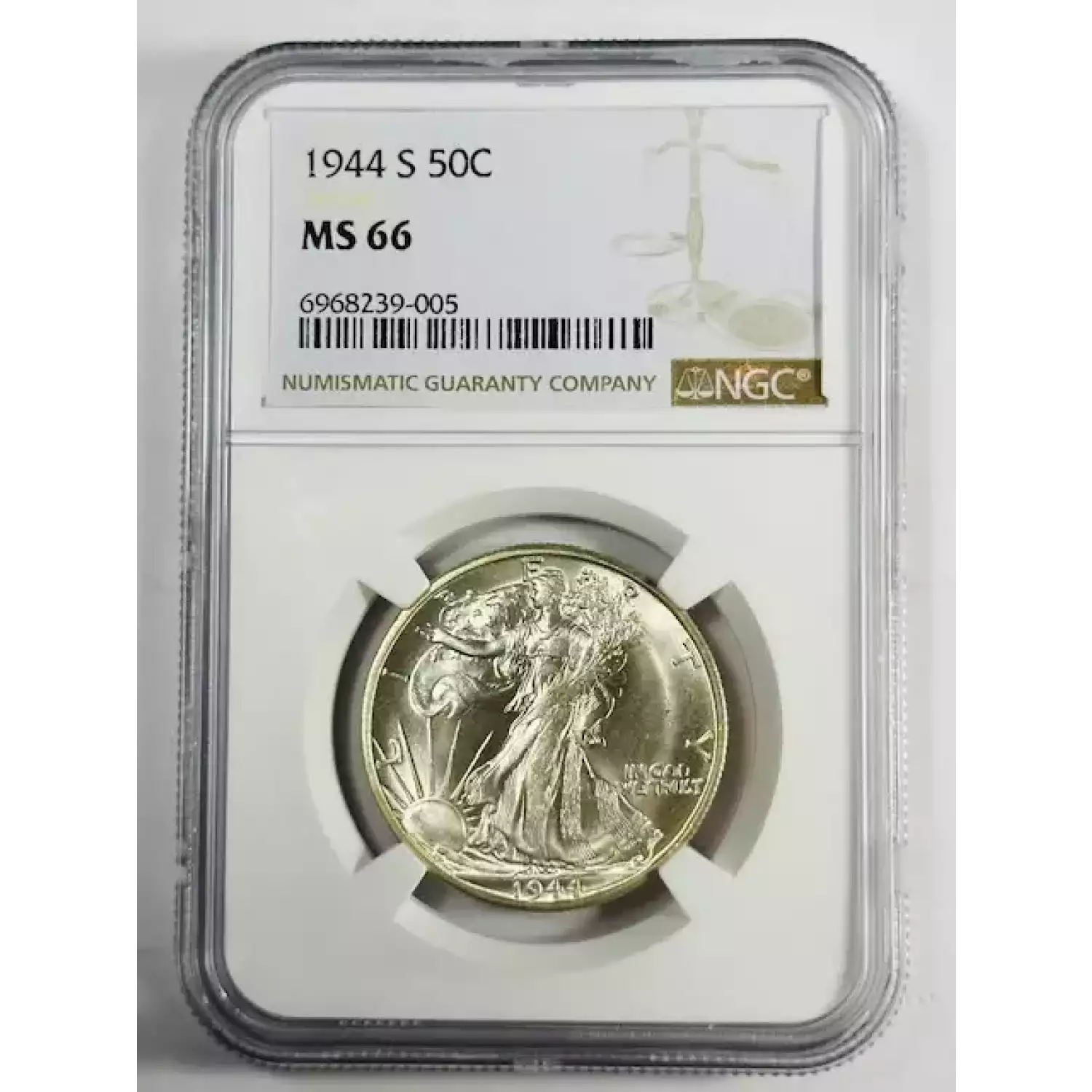 1944-S Walking Liberty Half Dollar NGC MS-66 White Coin! - Bob Paul ...