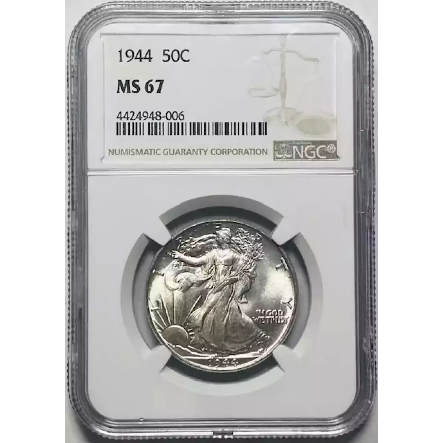 1944 Walking Liberty Half Dollar NGC MS-67 - Bob Paul Rare Coins