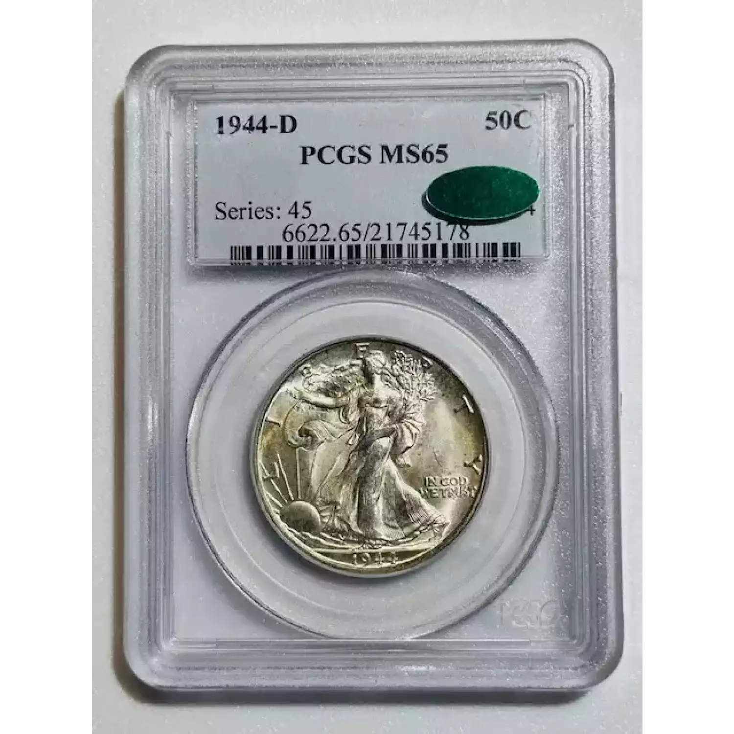 1944-D Walking Liberty Half Dollar PCGS MS-65 CAC - Bob Paul Rare Coins