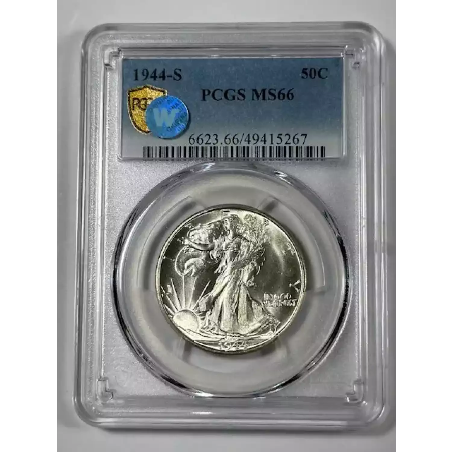 1944-S Walking Liberty Half Dollar PCGS MS-66 Sight White - Bob Paul ...