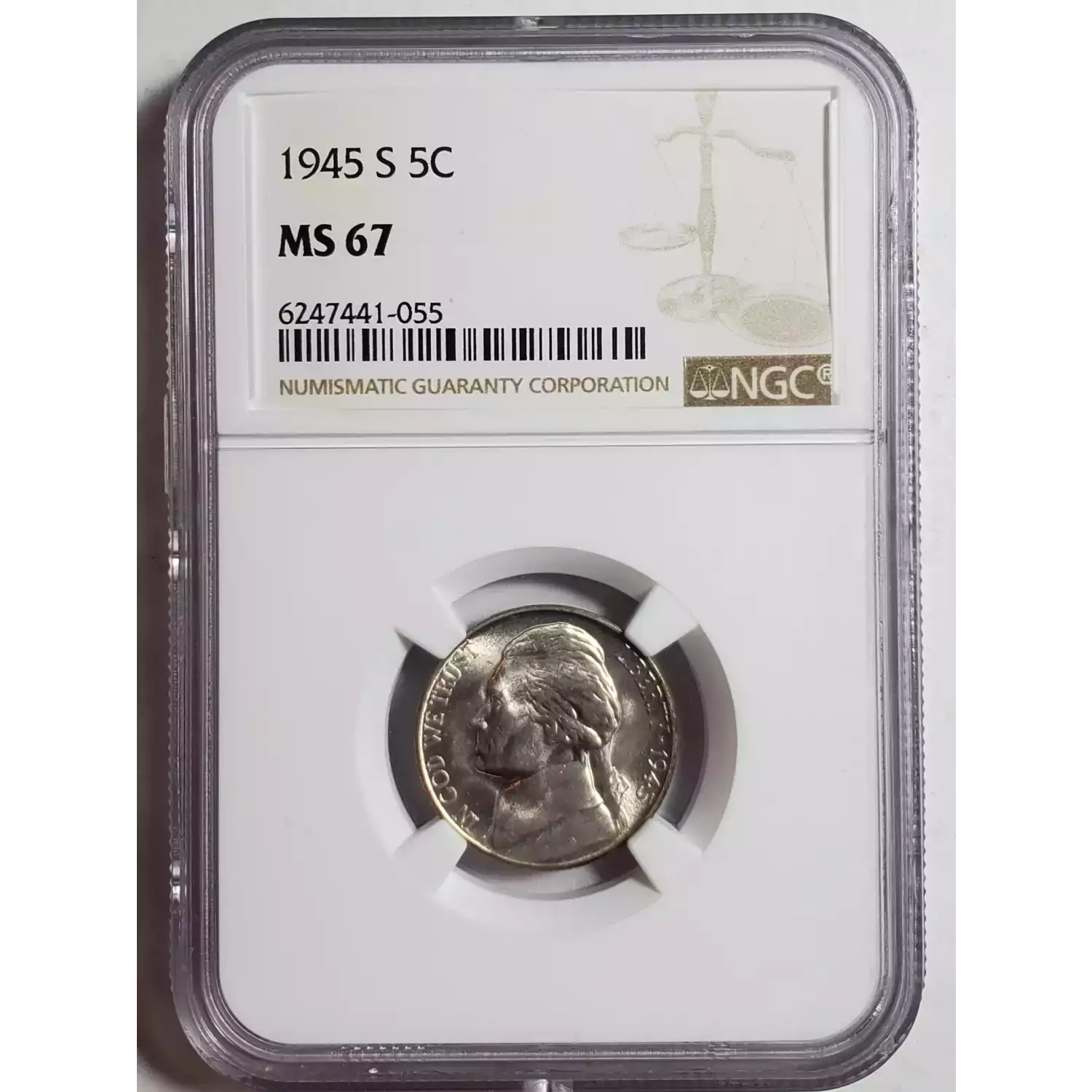 1945-S Nickel Jefferson NGC MS-67 - Bob Paul Rare Coins