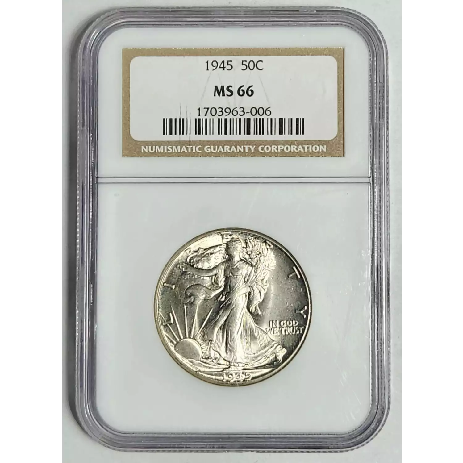 1945 Walking Liberty Half Dollar NGC MS-66 - Bob Paul Rare Coins