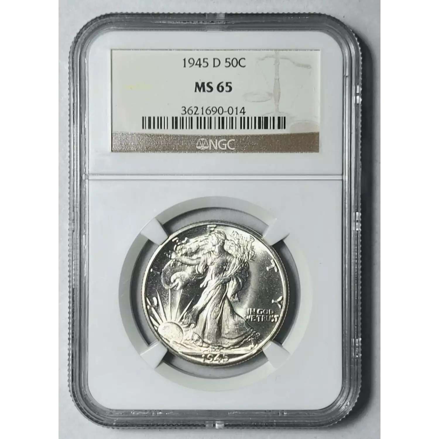 1945-D Walking Liberty Half Dollar NGC MS-65 - Bob Paul Rare Coins