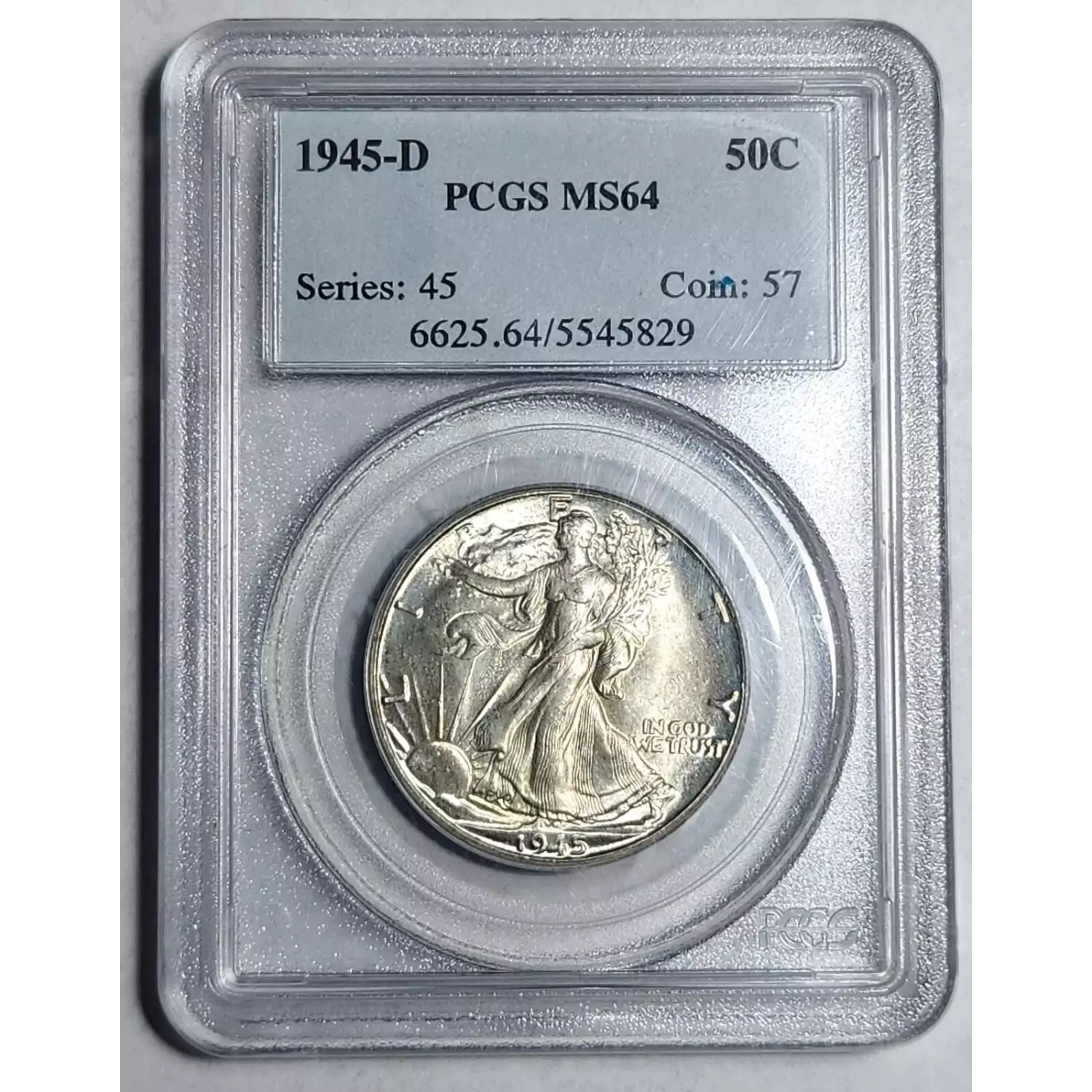 1945-D Walking Liberty Half Dollar PCGS MS-64 - Bob Paul Rare Coins