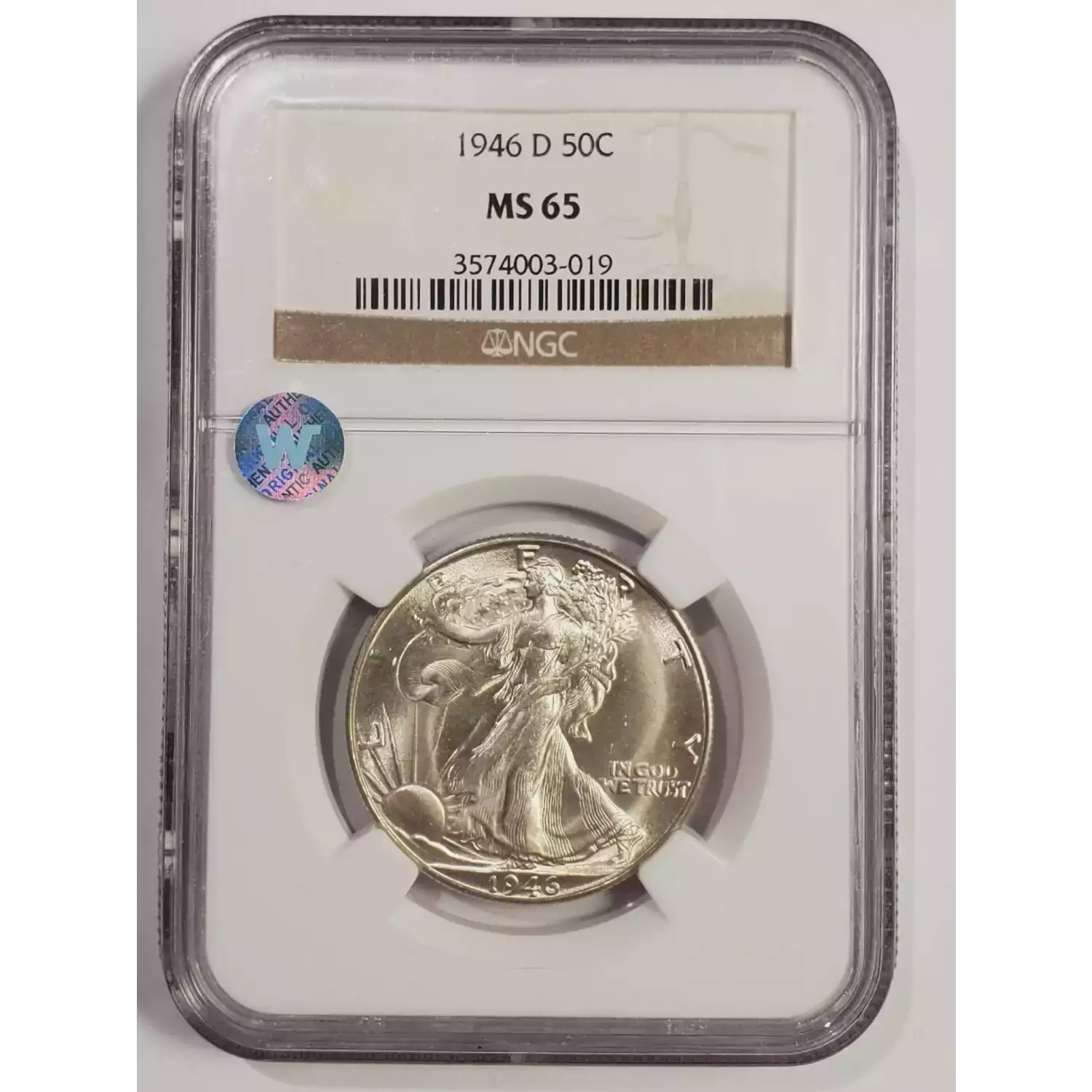 1946-D Walking Liberty Half Dollar NGC MS-65 Sight White - Bob Paul Rare Coins