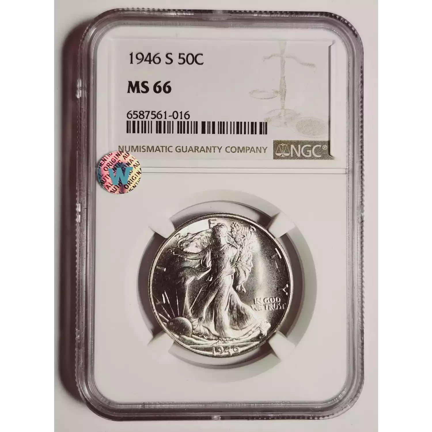 1946-S Walking Liberty Half Dollar NGC MS-66 Sight White - Bob Paul Rare Coins