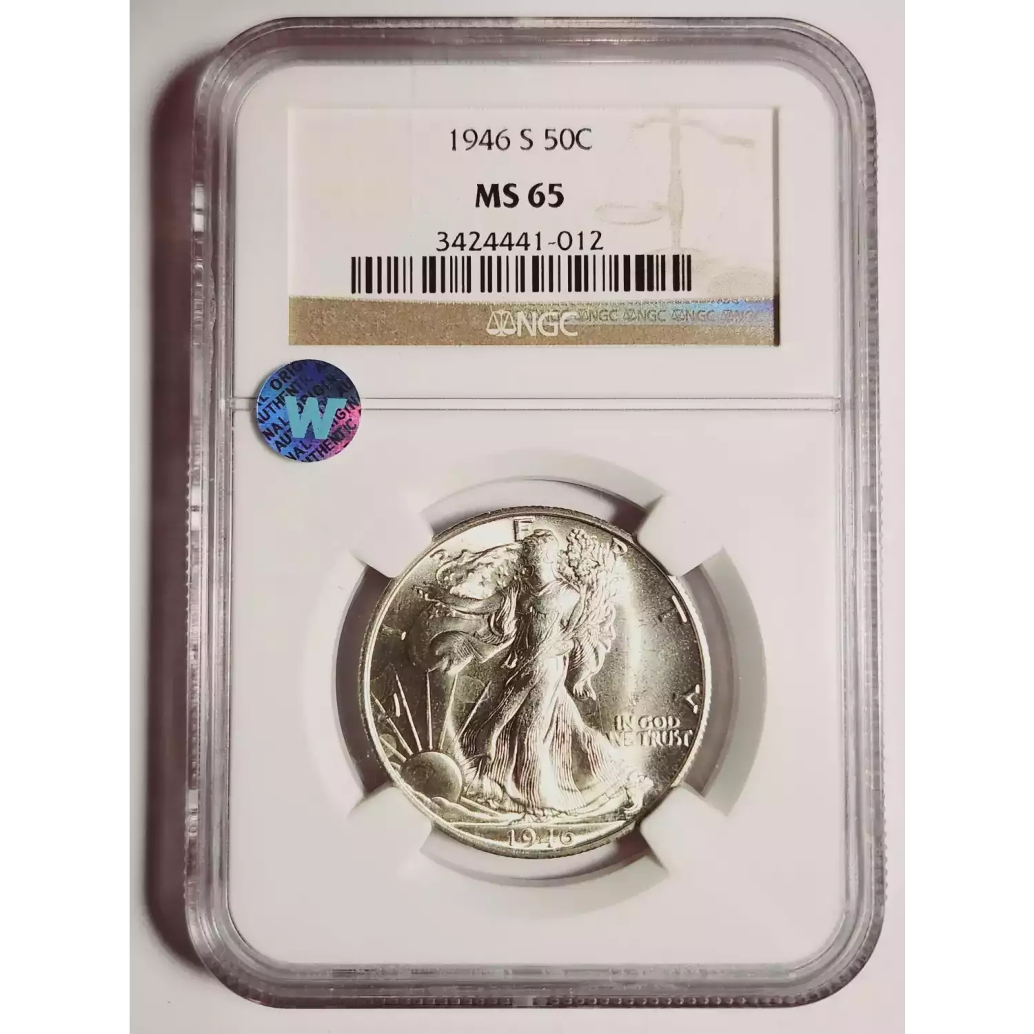 1946-S Walking Liberty Half Dollar NGC MS-65 Sight White - Bob Paul Rare Coins