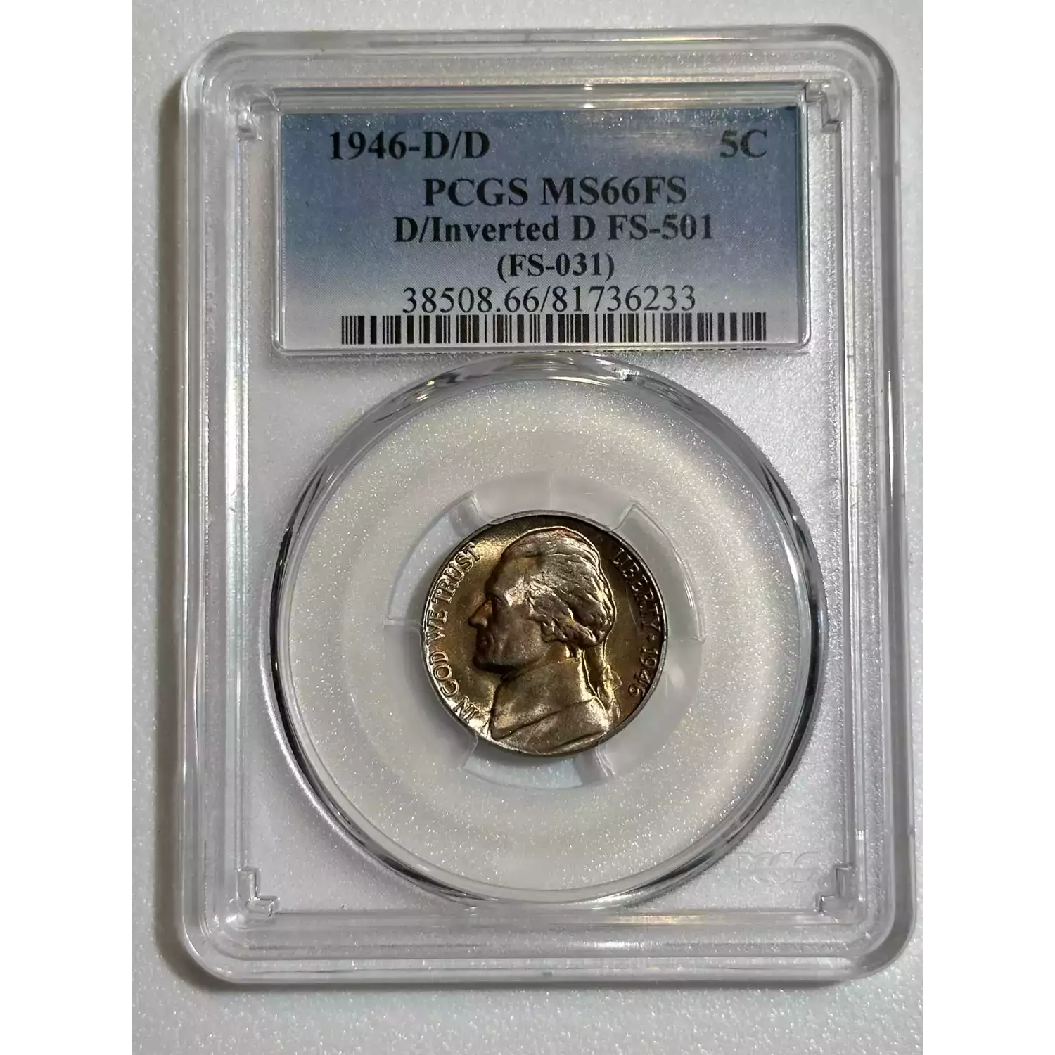1946-D Nickel Jefferson PCGS MS-66 FS D/Inverted D, FS-501 - Bob Paul Rare Coins