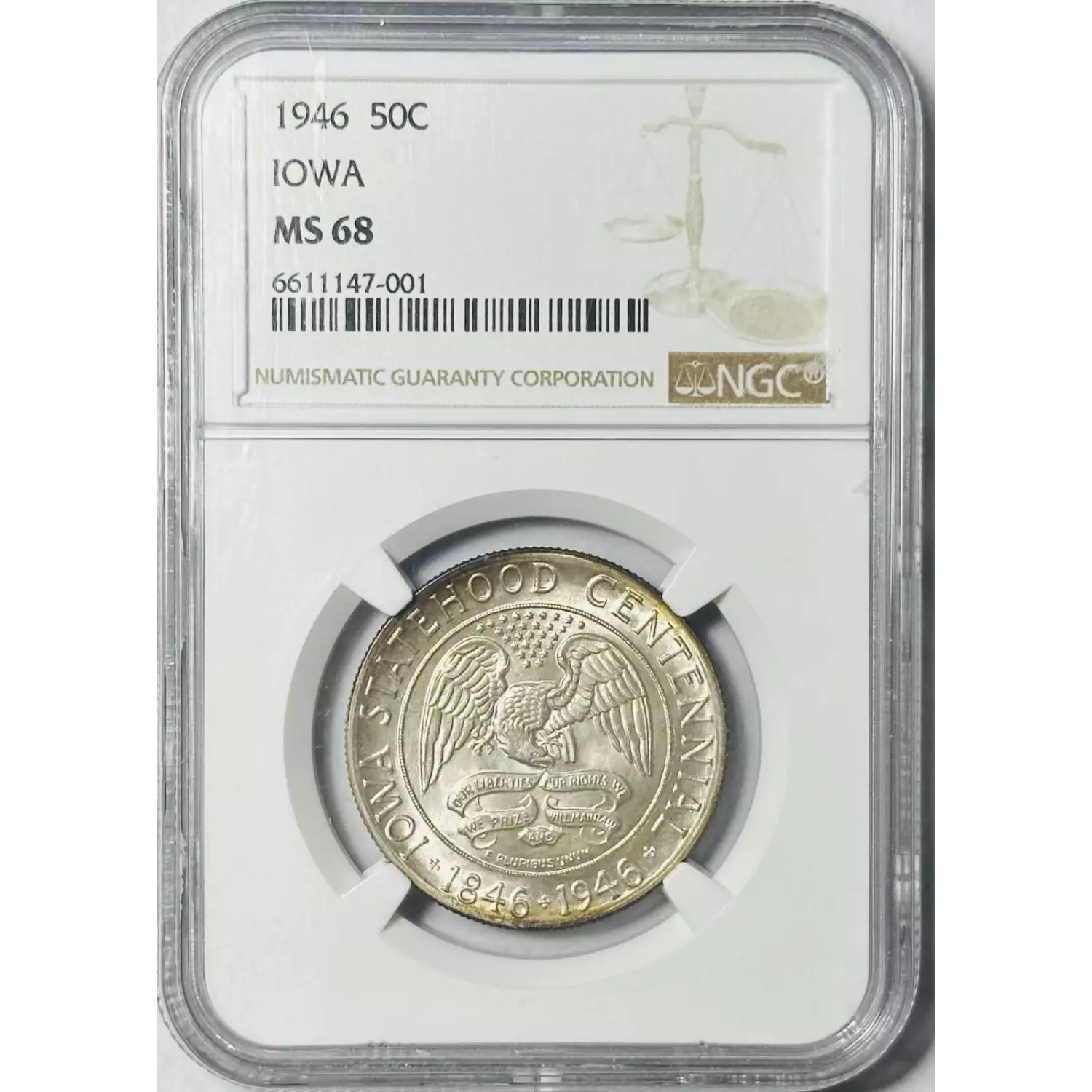 1946 Classic Commemorative Iowa Centennial NGC MS-68 IOWA - Bob Paul ...