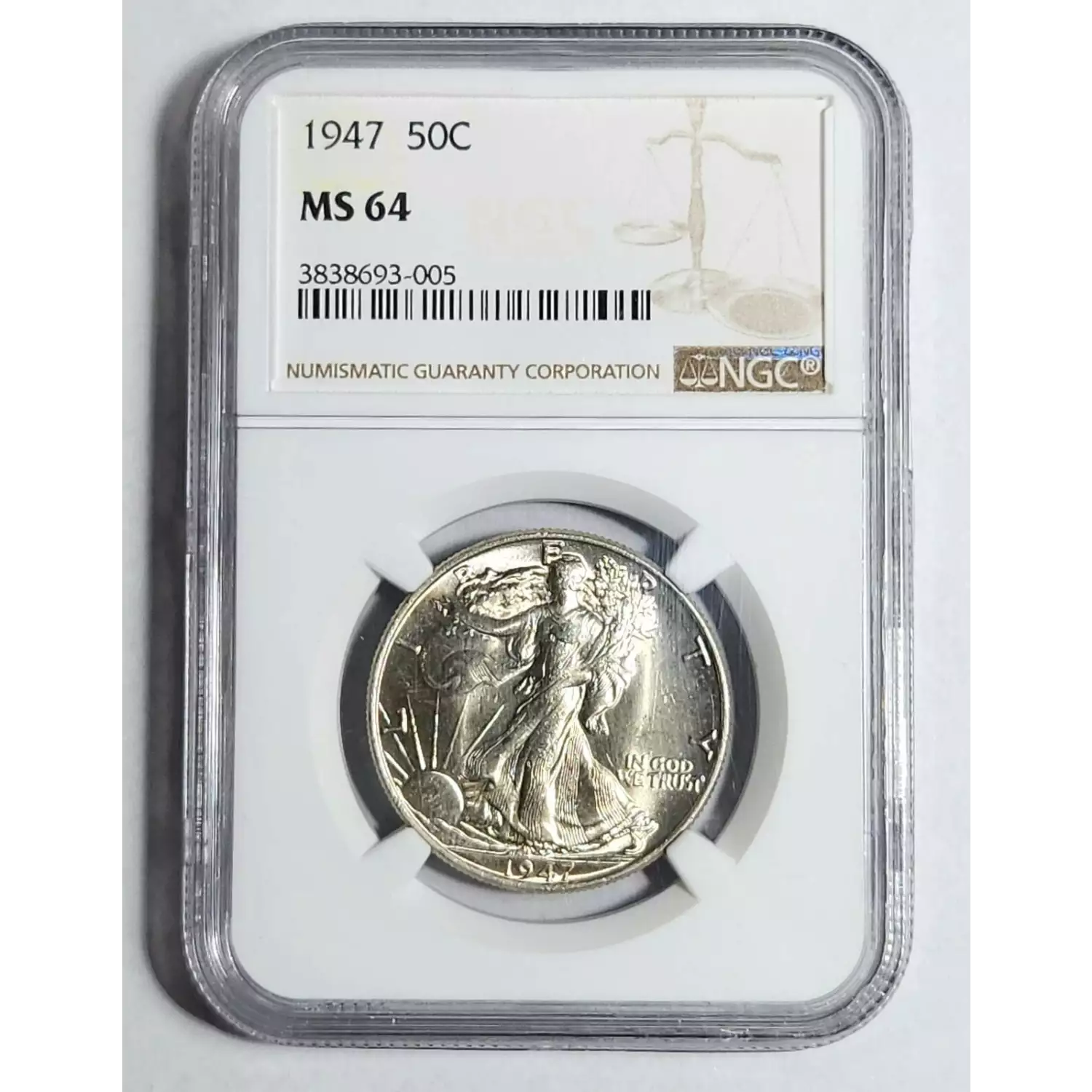 1947 Walking Liberty Half Dollar NGC MS-64 - Bob Paul Rare Coins