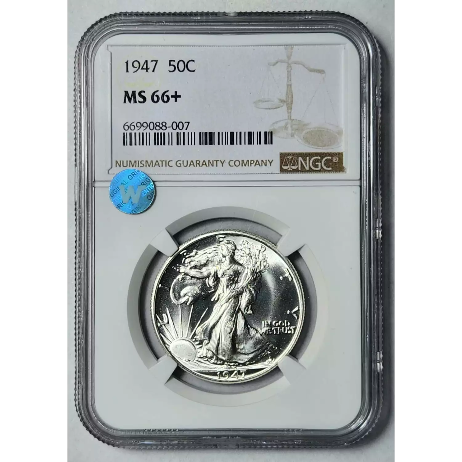 1947 Walking Liberty Half Dollar NGC MS-66+ Sight White - Bob Paul Rare Coins