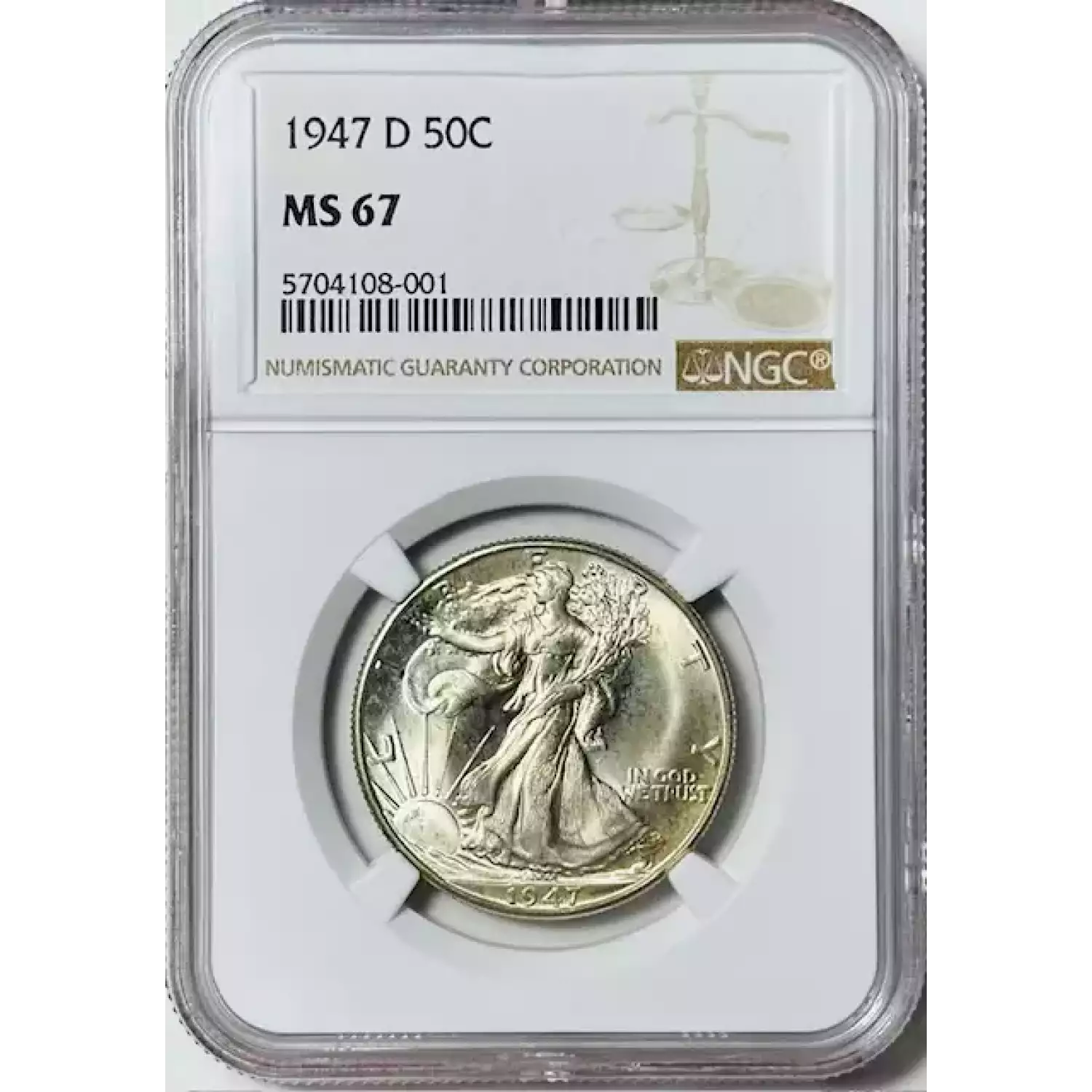 1947-D Walking Liberty Half Dollar NGC MS-67 - Bob Paul Rare Coins
