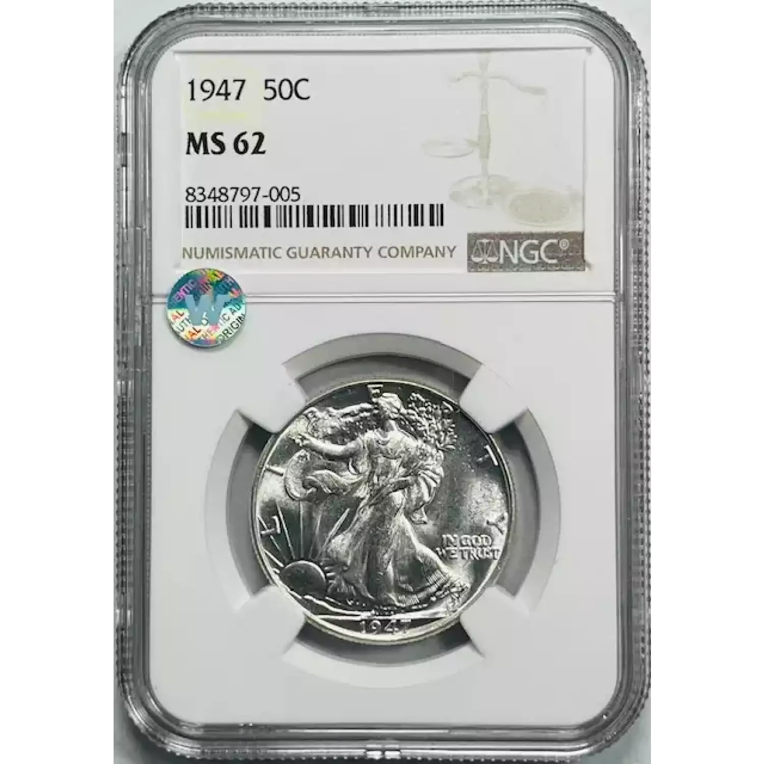1947 Walking Liberty Half Dollar NGC MS-62 Sight White - Bob Paul Rare Coins