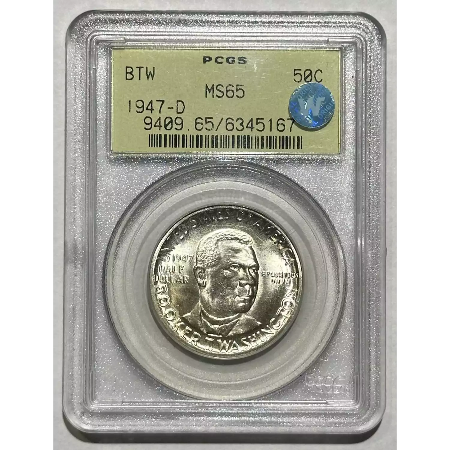1947-D Classic Commemorative Booker T. Washington Memorial PCGS MS-65 Booker T. Washington Sight ...