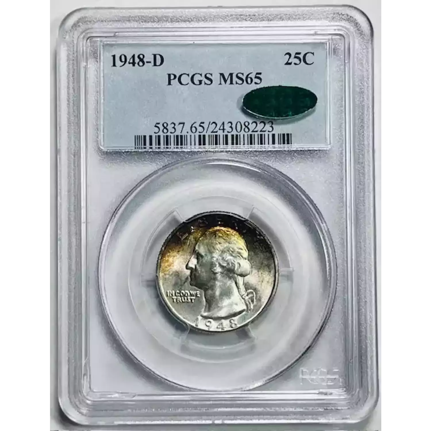 1948-D Washington Quarter PCGS MS-65 Chipped Holder CAC - Bob Paul Rare ...