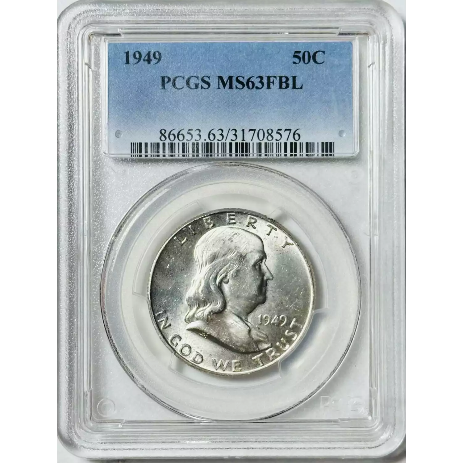 1949 Franklin Half Dollar PCGS MS-63 FBL - Bob Paul Rare Coins