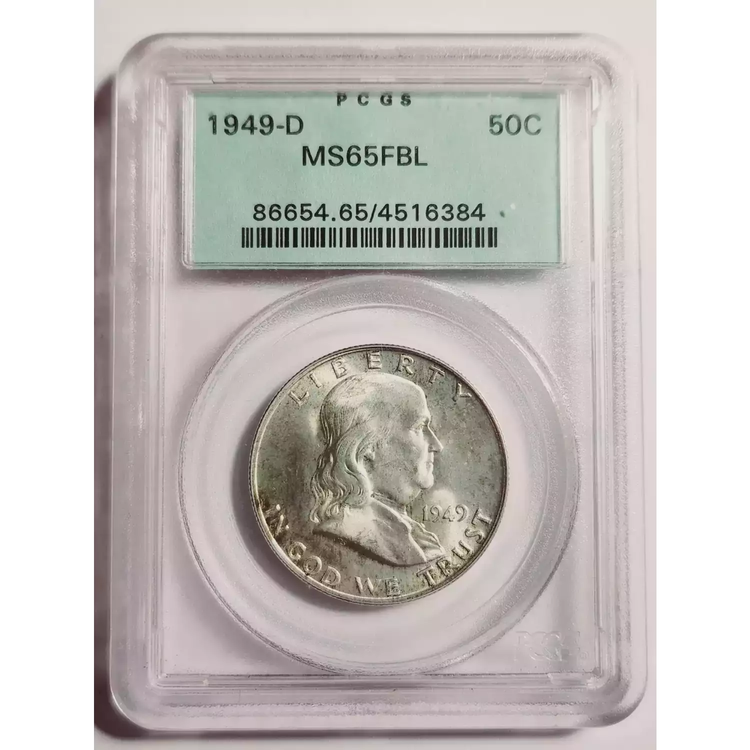 1949-D Franklin Half Dollar PCGS MS-65 FBL - OLD GREEN HOLDER - Bob ...