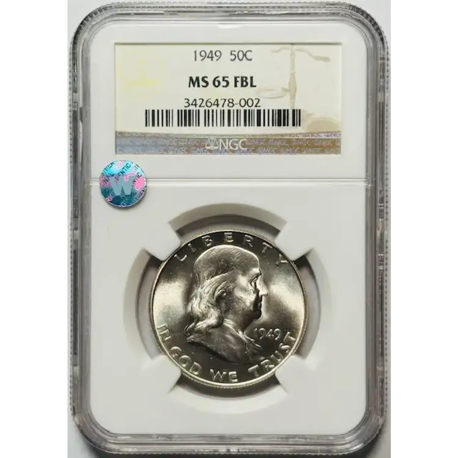 1949 Franklin Half Dollar NGC MS-65 FBL Sight White - Bob Paul Rare Coins
